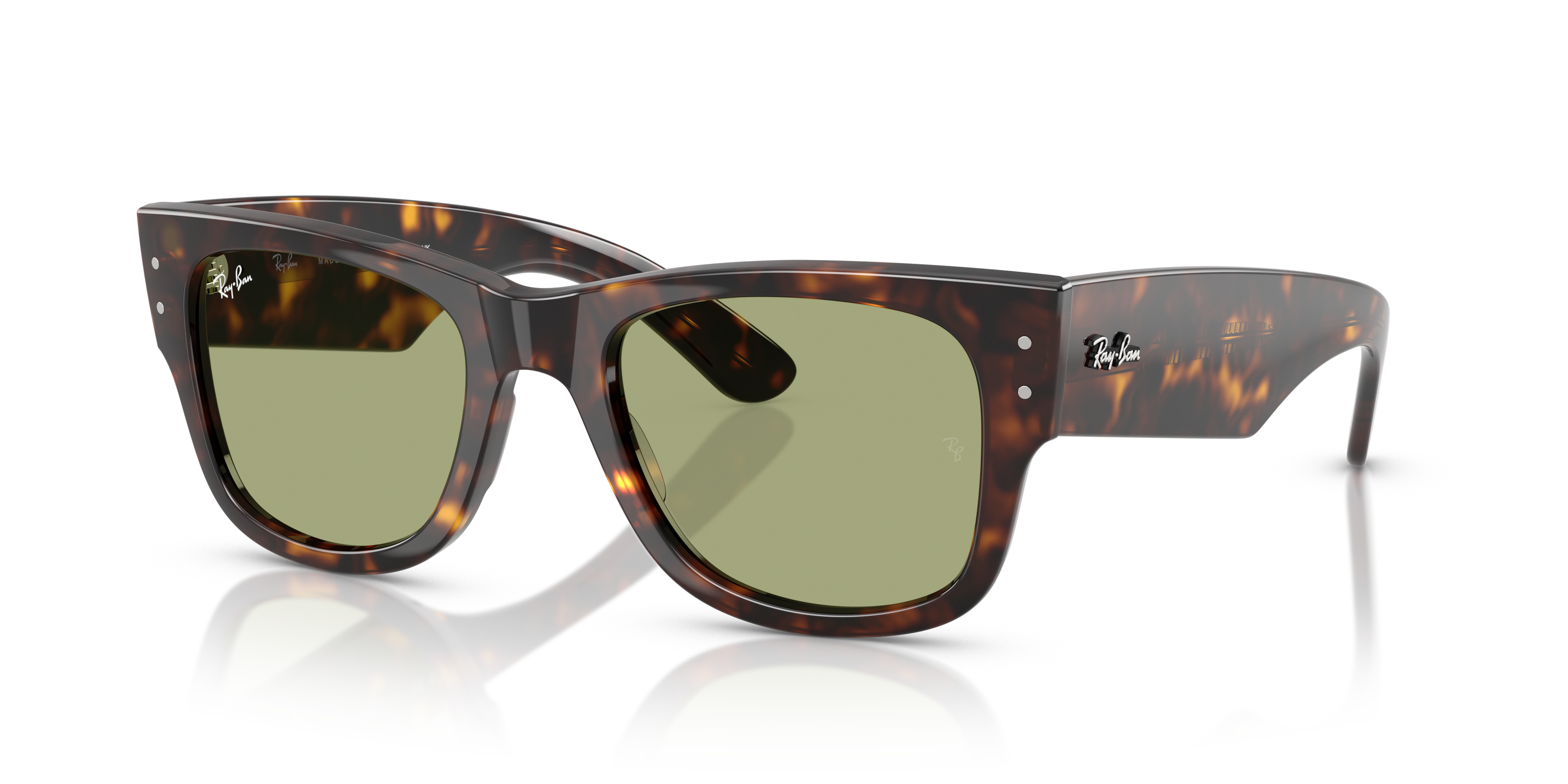 Mega Wayfarer Summer Capsule Sunglasses in Havana and Bottle Green - RB0840S | Ray-Ban® IE