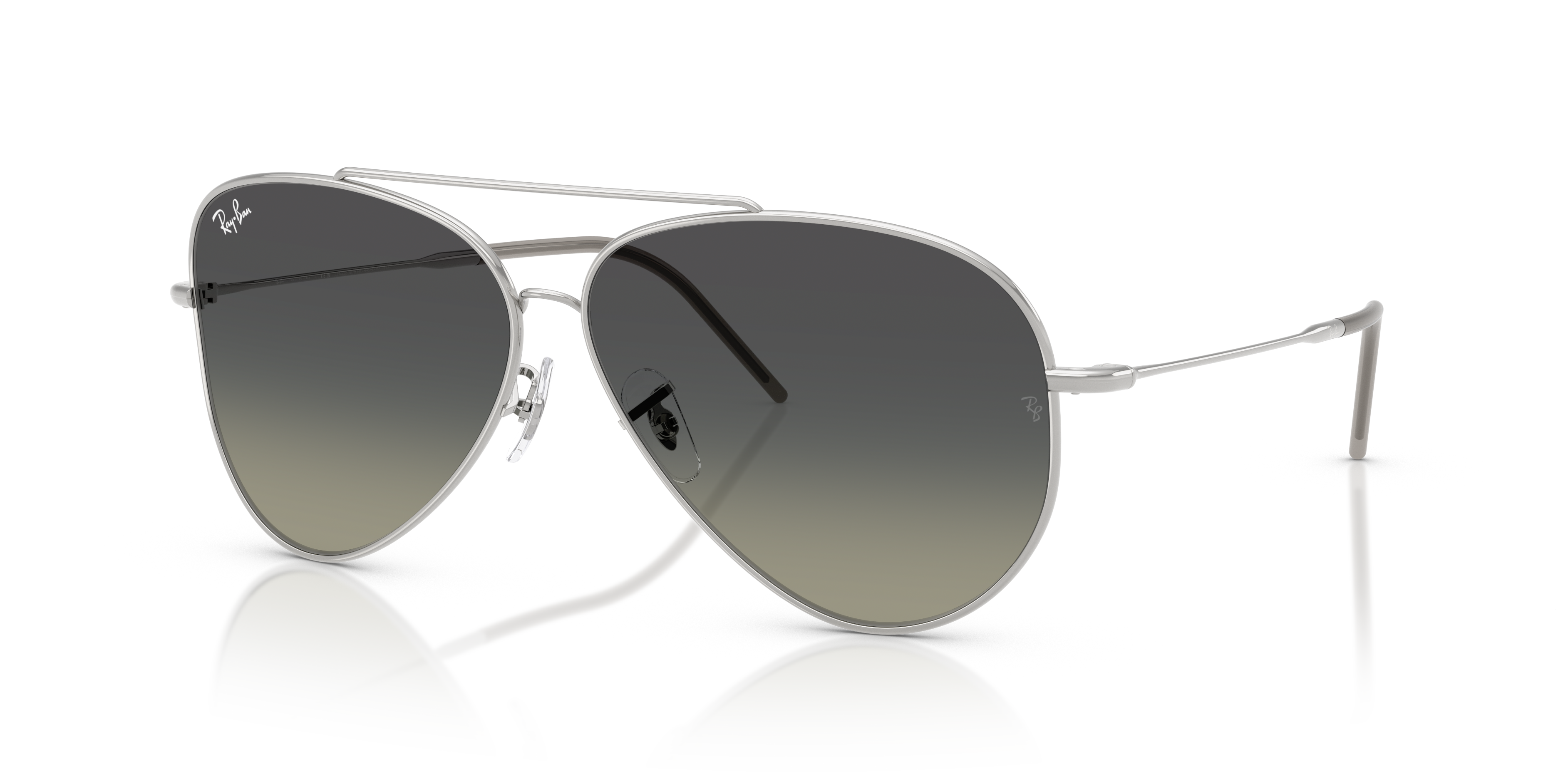 Aviator Reverse Sunglasses in Silver and Grey Gradient - RBR0101S | Ray ...