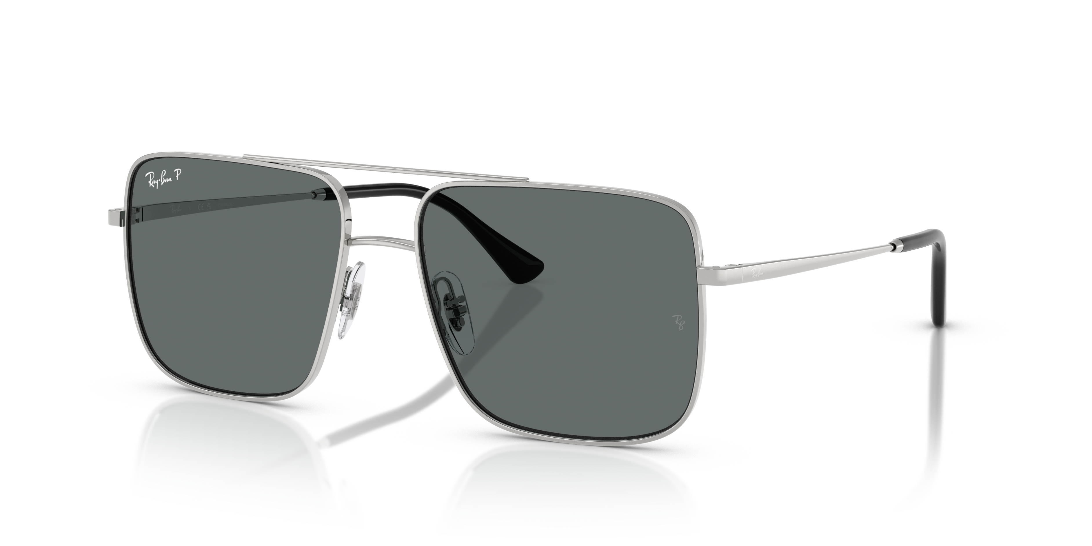 Ari Bio-based Sunglasses in Silver and Dark Grey Polar - RB3758 | Ray ...