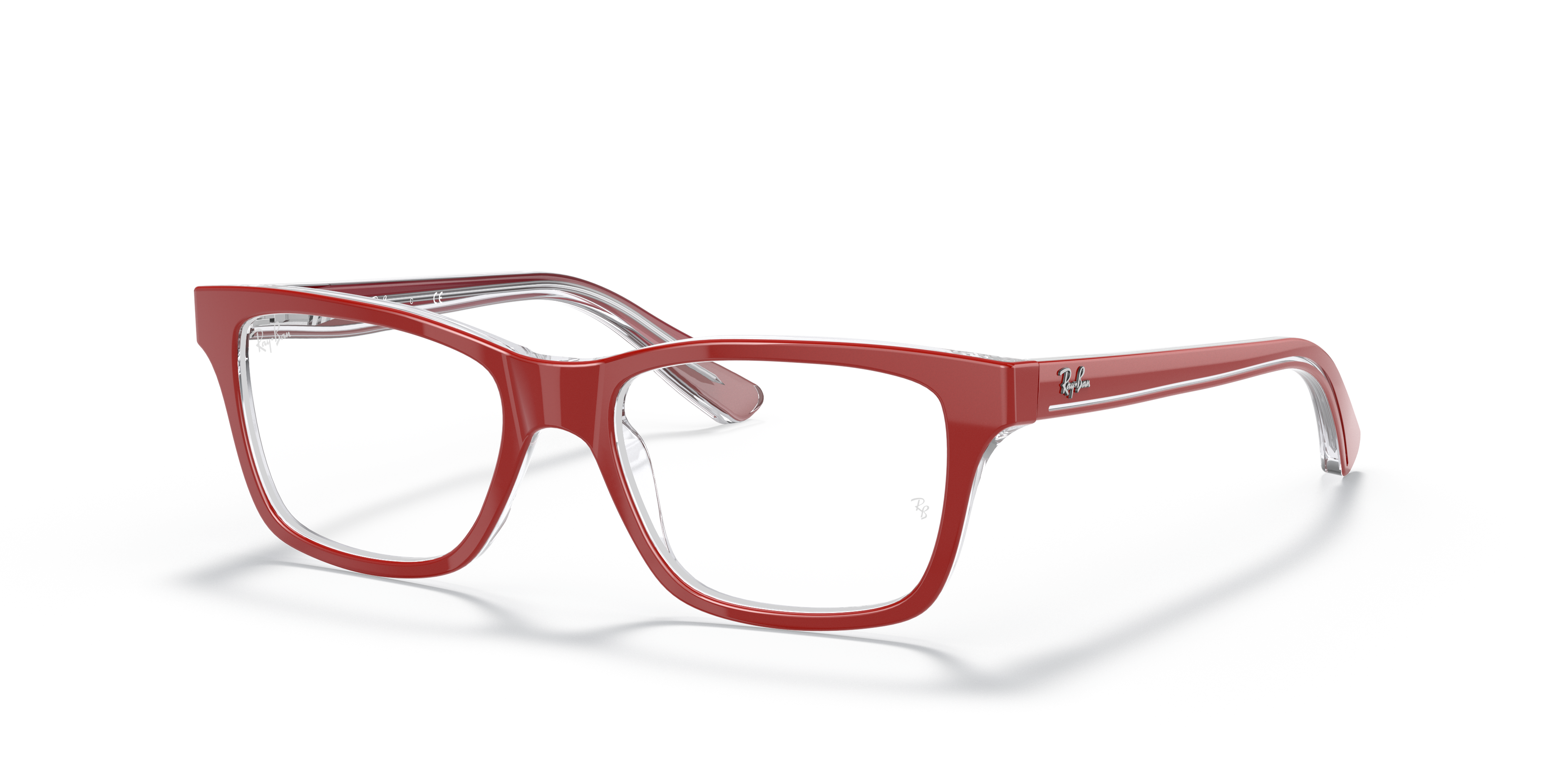 Rb1536 Optics Kids Eyeglasses with Polished Red On Transparent Frame ...