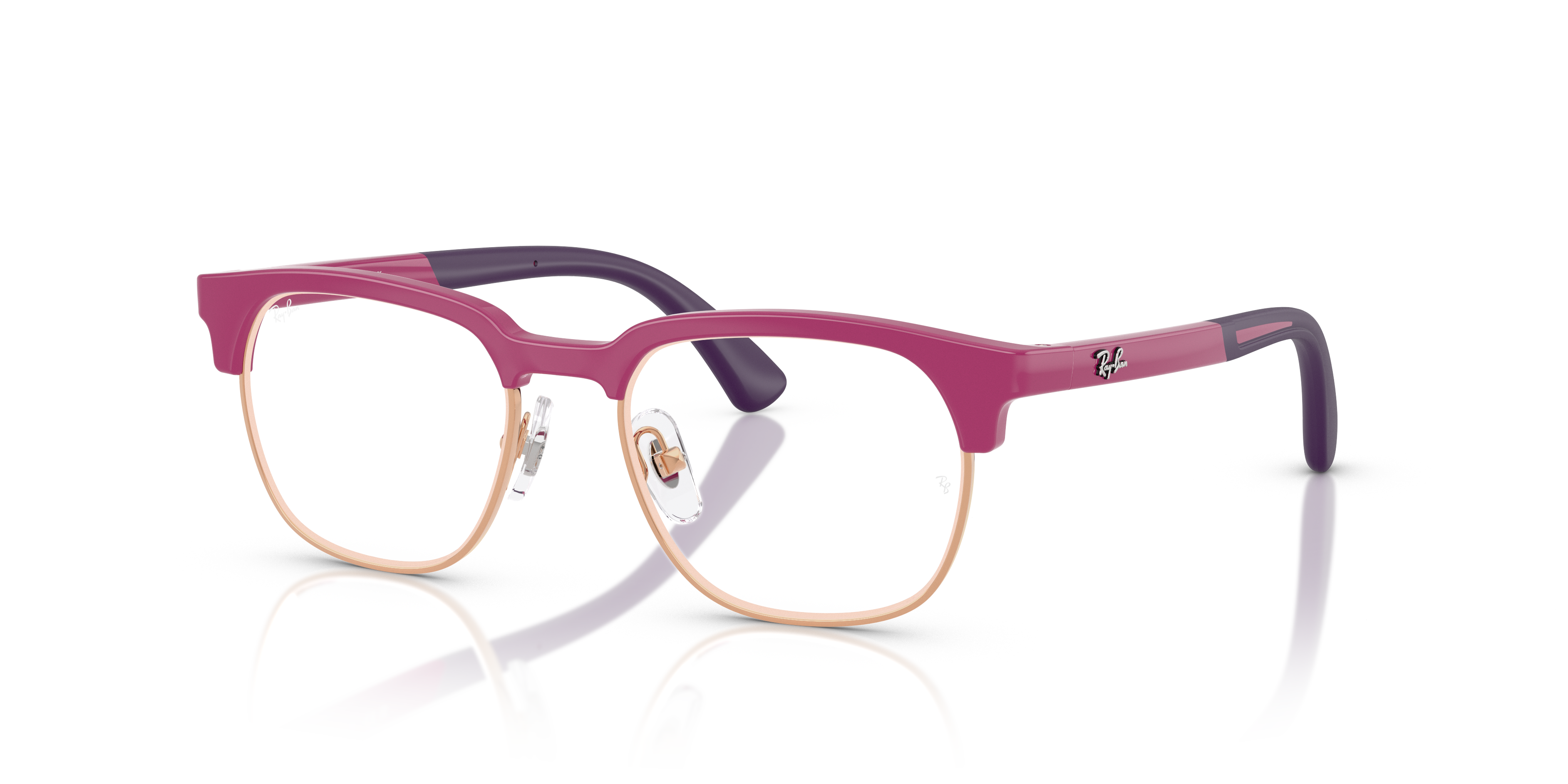 Rb1641 Optics Kids Bio-based Eyeglasses with Fucsia On Rose Gold Frame ...