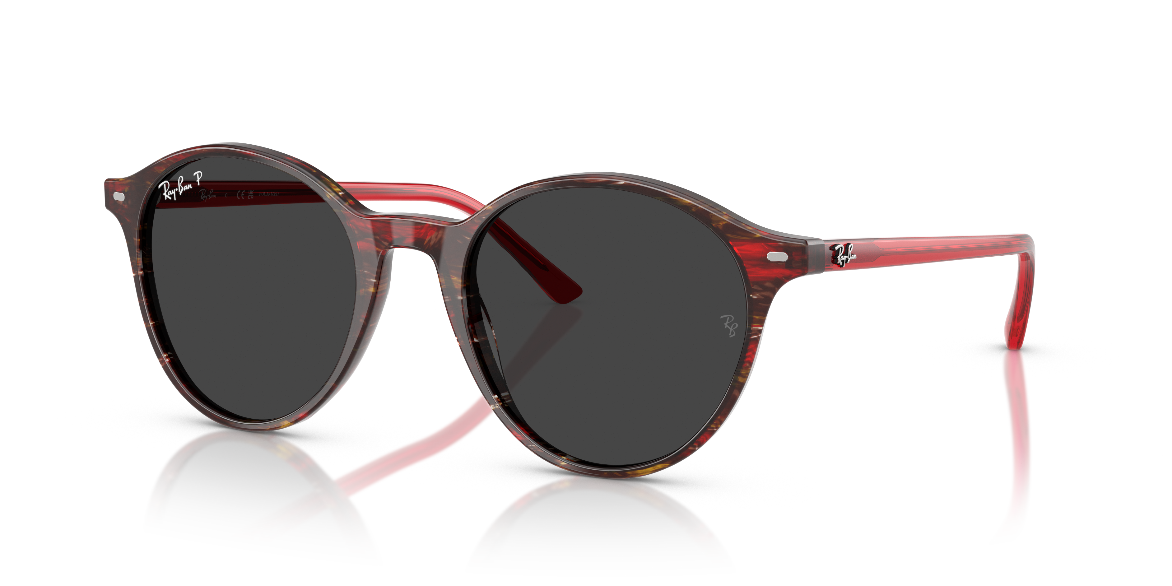 Bernard Sunglasses in Transparent Shade Fantasy Red and Polar Black ...