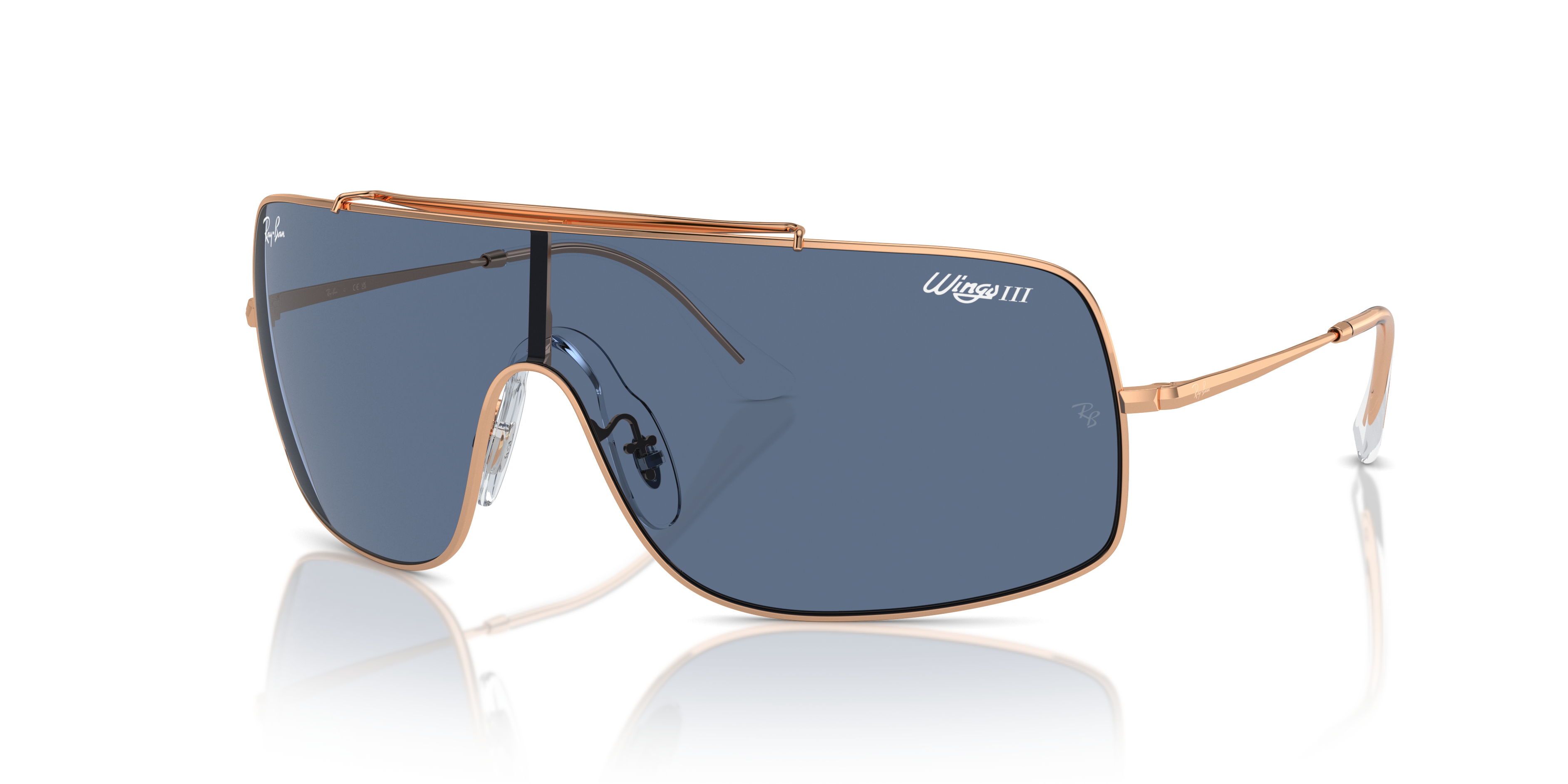Wings Iii Sunglasses in Rose Gold and Dark Blue - RB3897 | Ray-Ban® US