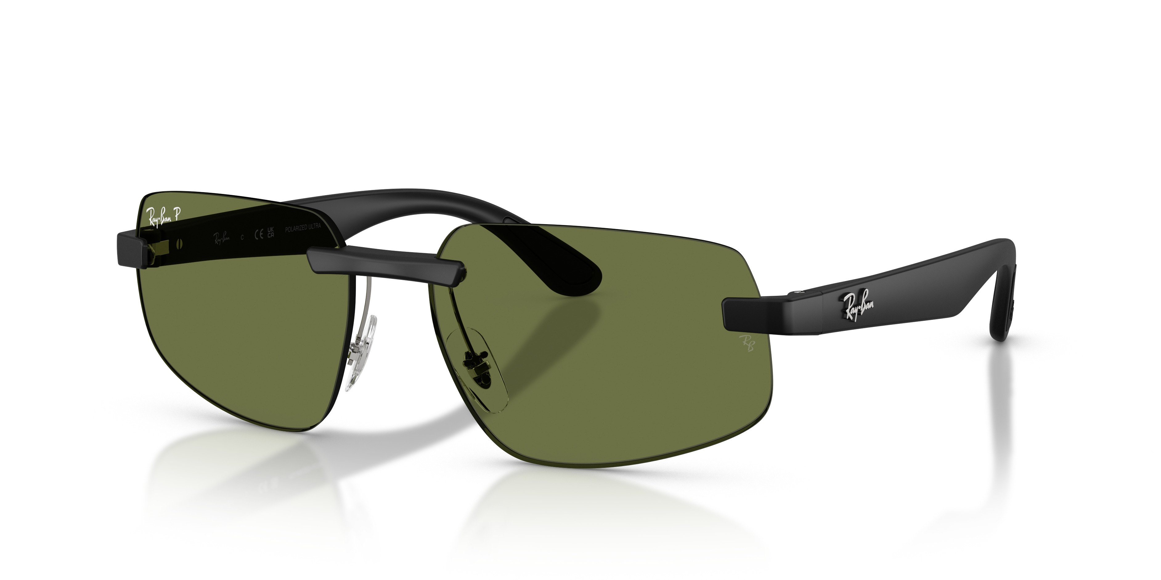 Rb4475 Polarized Ultra Lenses Les lunettes de soleil Sable Noir en Vert ...
