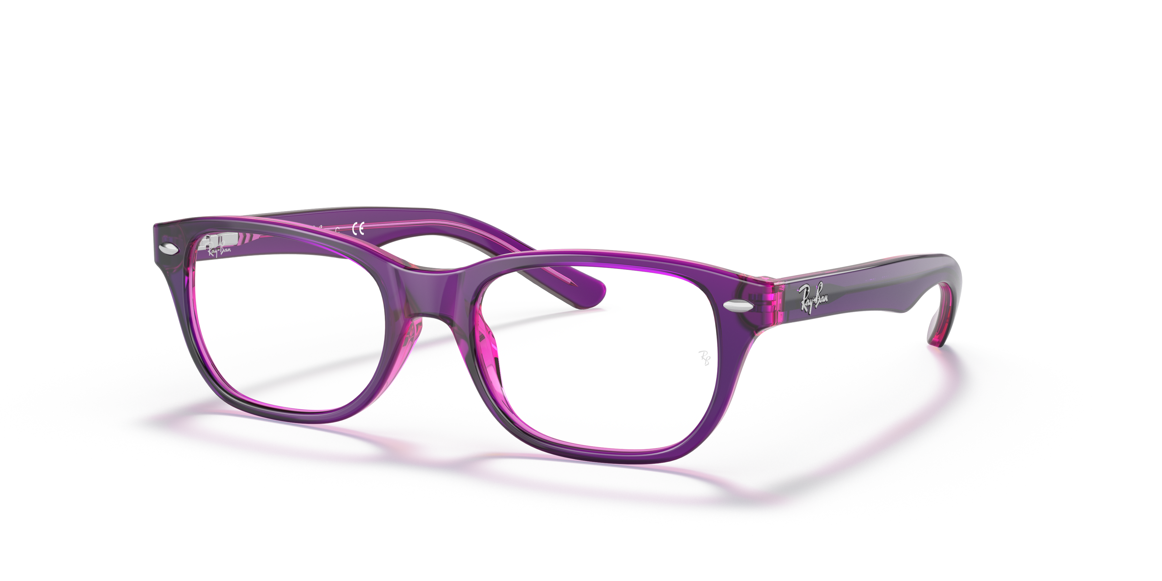 Rb1555 Optics Kids Eyeglasses with Violet On Fuxia Fluo Frame - RY1555 ...