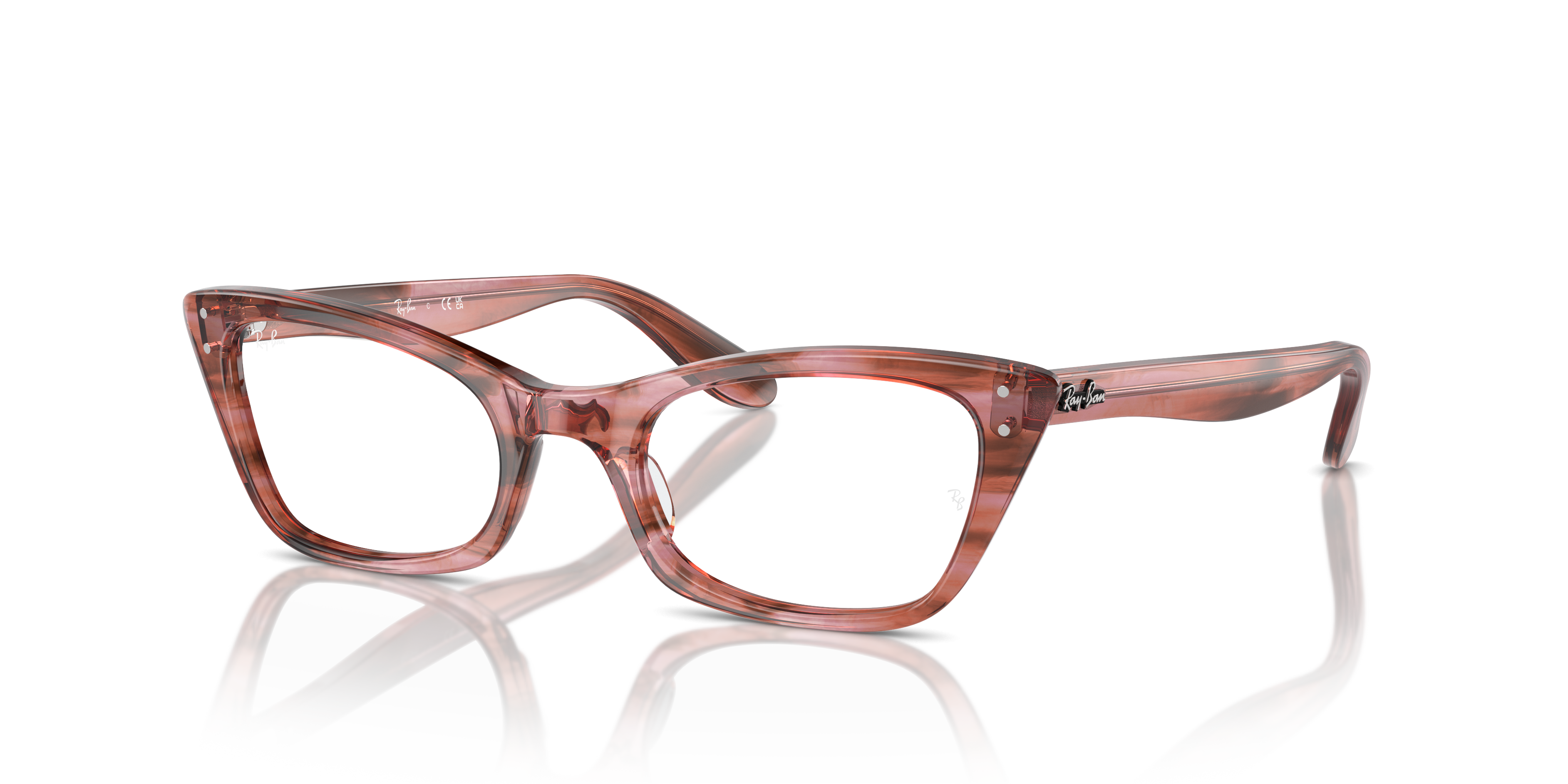 Lady Burbank Optics Eyeglasses with Polished Striped Pink Frame ...