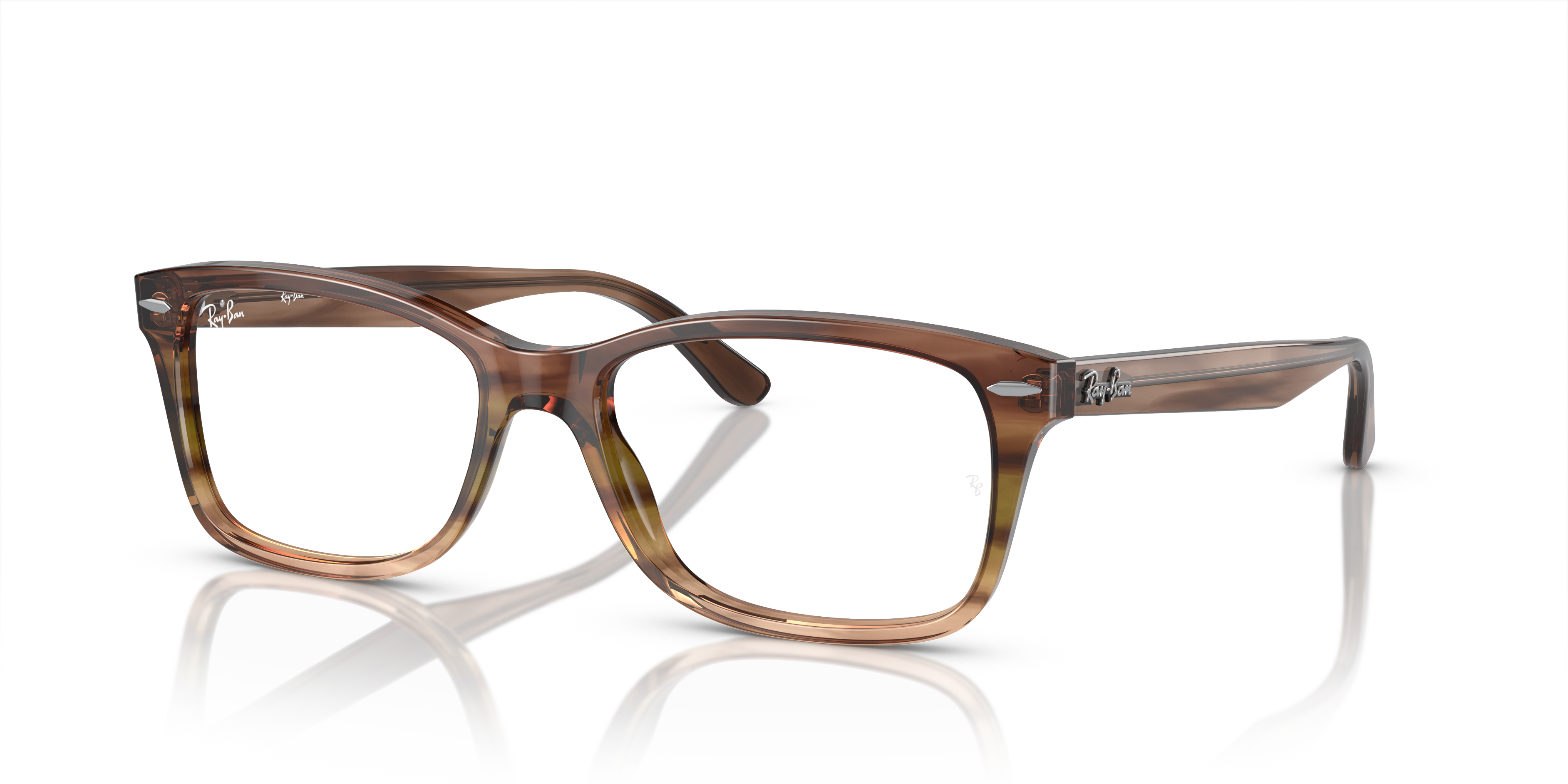 Rb5428 Optics Eyeglasses with Striped Brown & Green Frame - RB5428F ...