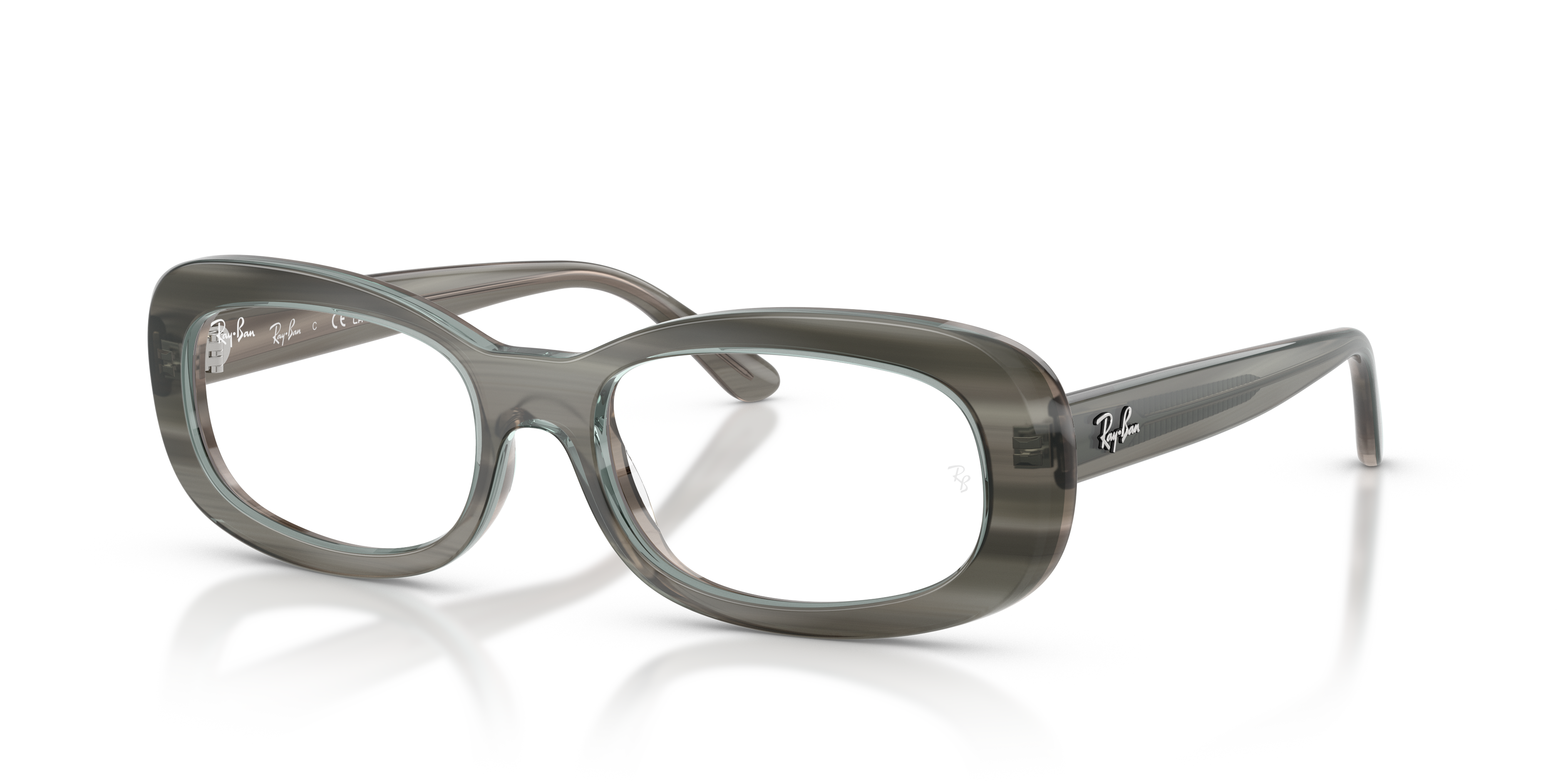 Rb2221v Optics Eyeglasses with Polished Striped Grey Frame (53-18 ...