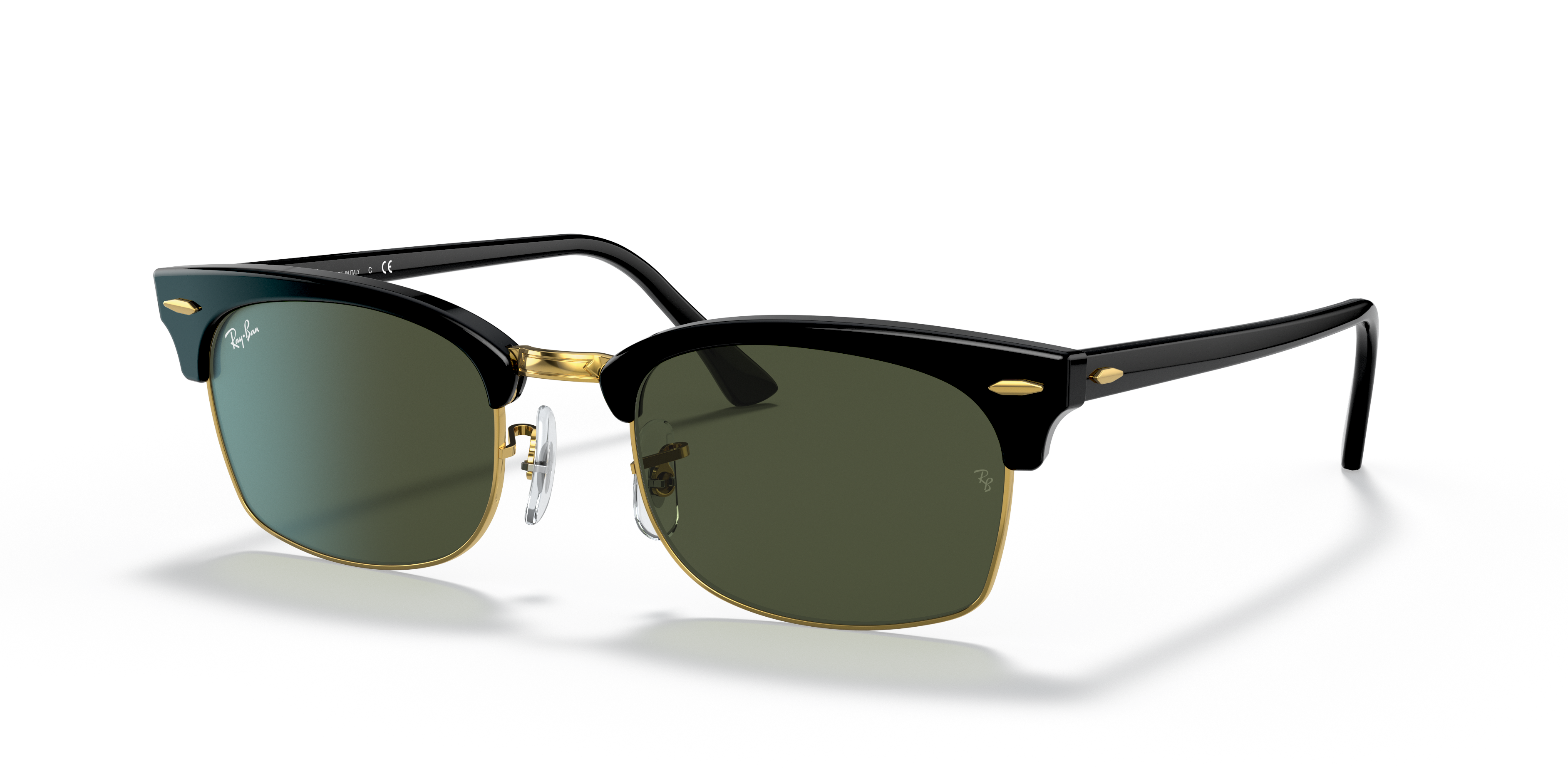Clubmaster Square Legend Gold Sunglasses in Black and G-15 Green ...