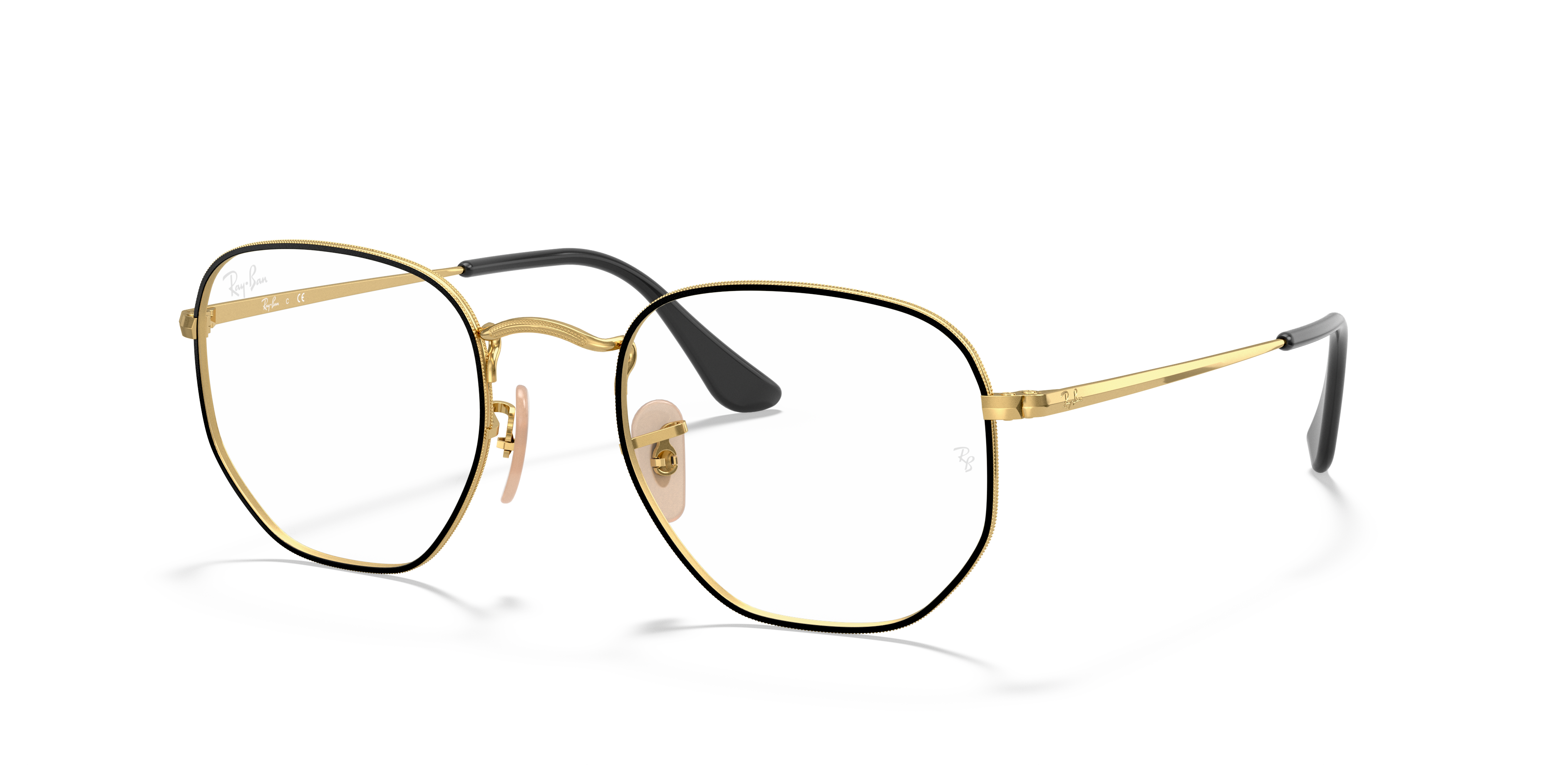 Hexagonal Optics Eyeglasses with Black On Gold Frame - RB6448 | Ray-Ban® US
