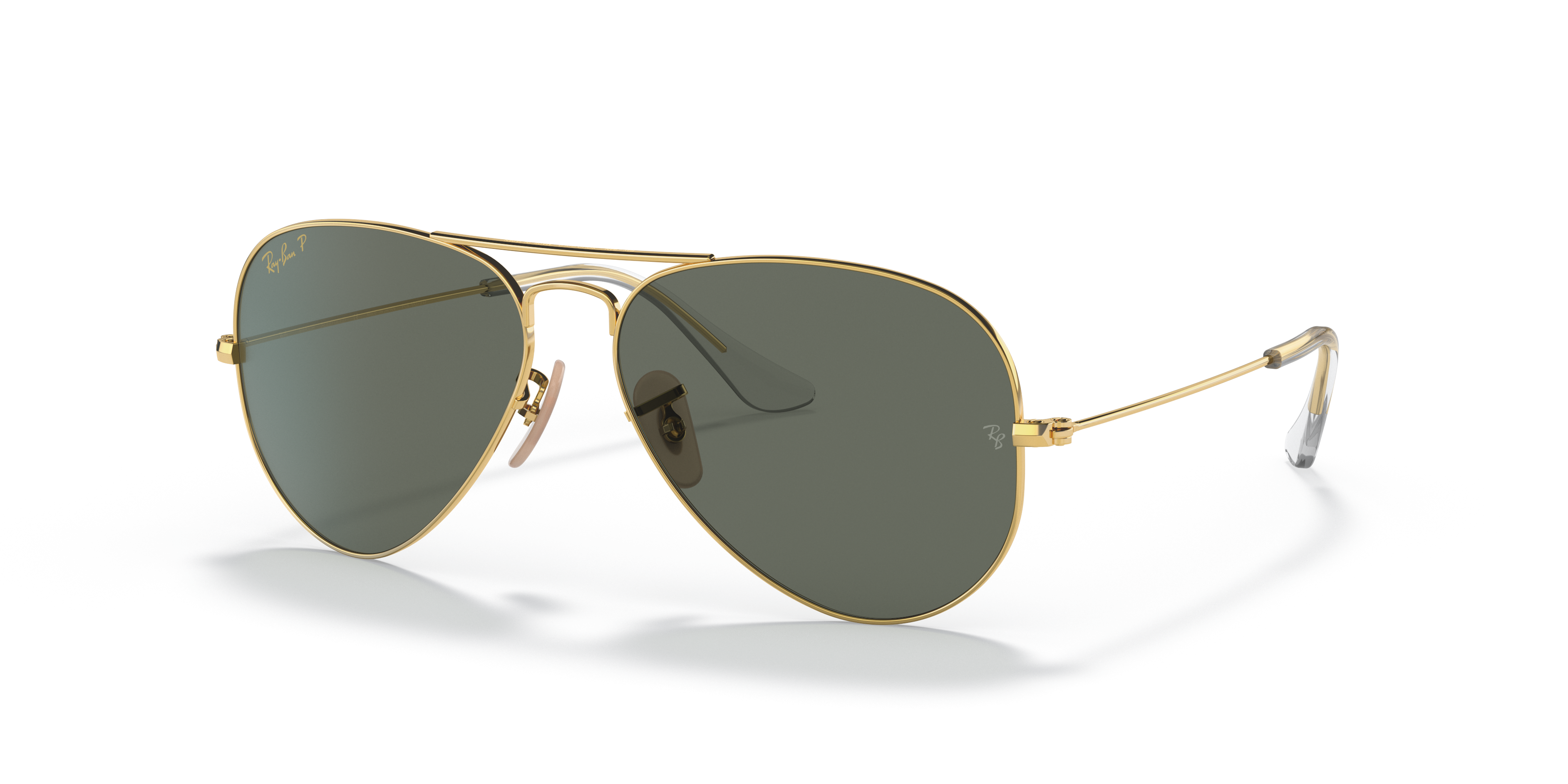 Aviator Solid Gold Sunglasses in Gold and G-15 Green - RB3025K | Ray ...