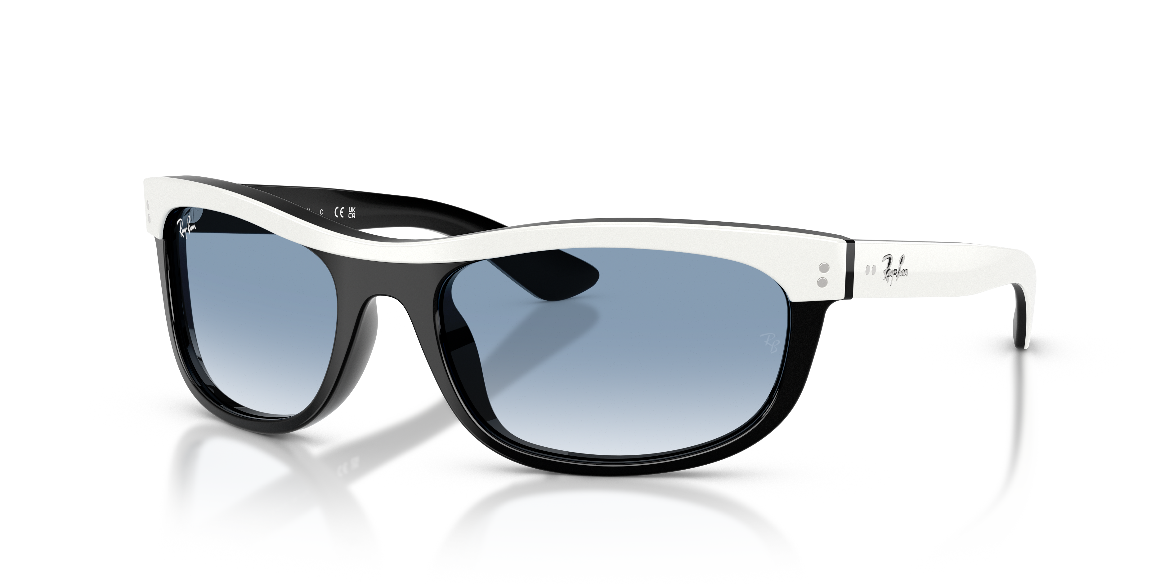 Balorama Street Neat Sunglasses in White On Black and Clear Gradient ...
