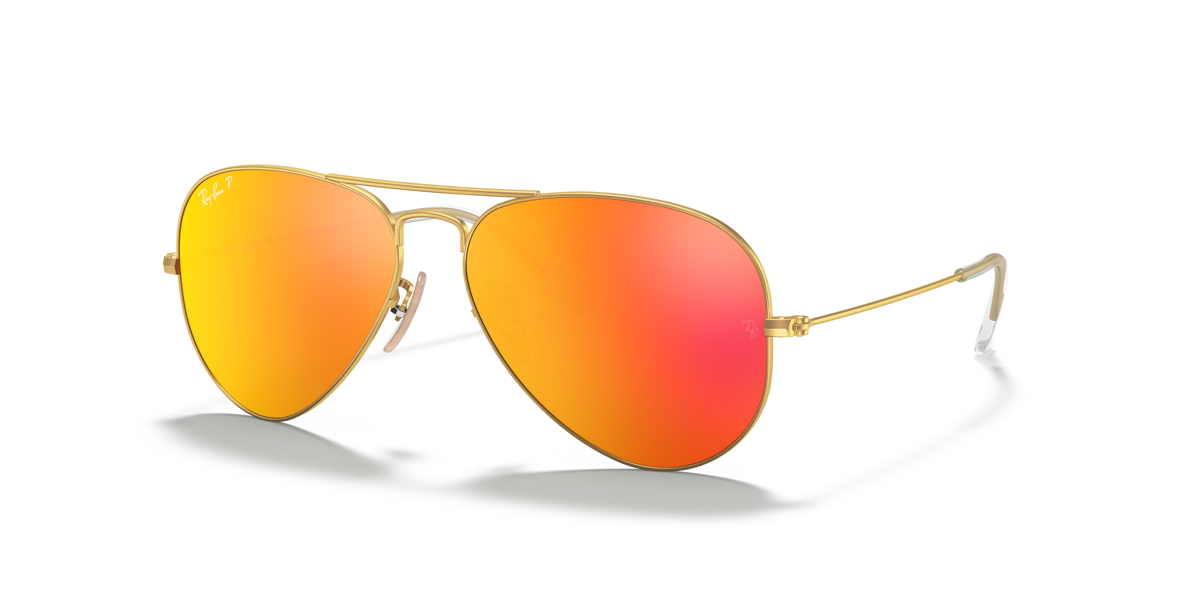 Aviator Flash Lenses Sunglasses in Gold and Orange Flash - RB3025 | Ray ...