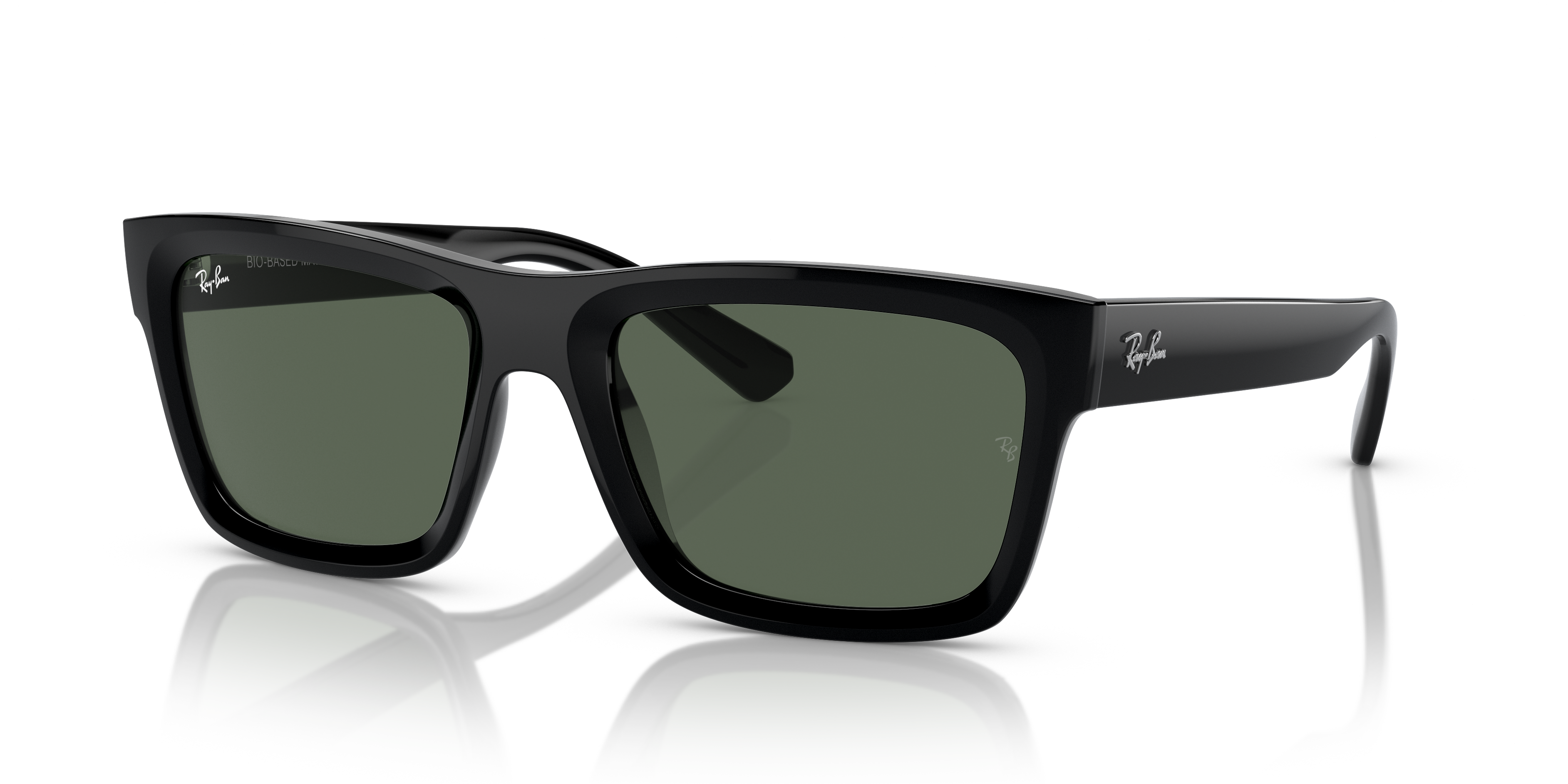 Warren Bio-based Sunglasses in Black and Dark Green - RB4396 | Ray-Ban® US