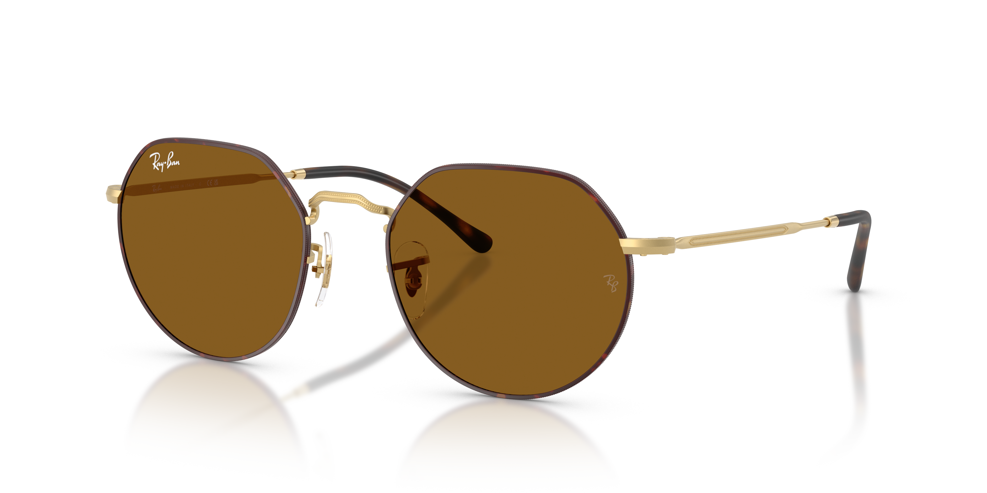 Lentes de sol Jack en Matte Havana On Matte Arista Gold y Marrón ...