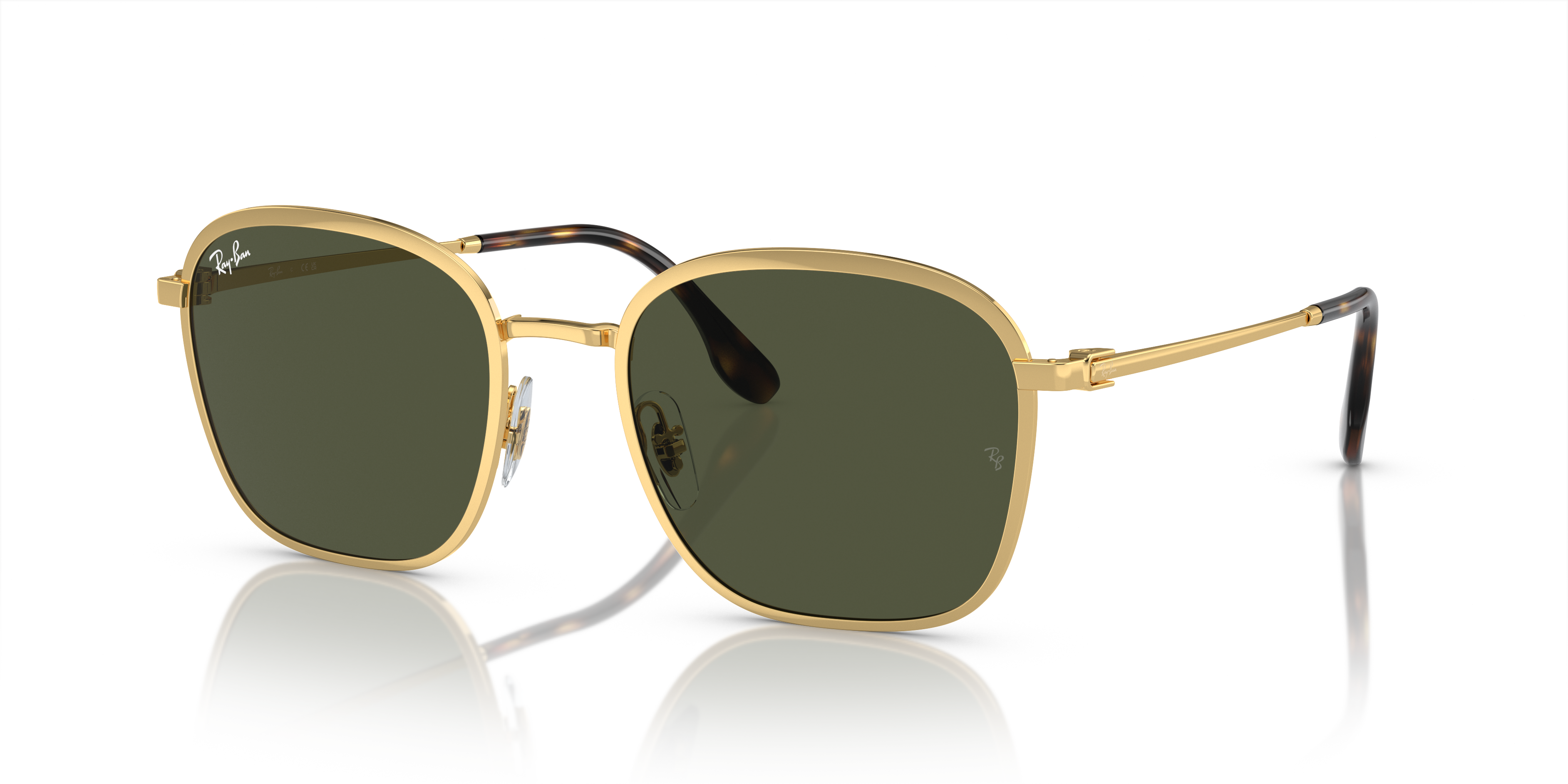 Rb3720 Sunglasses in Polished Arista Gold and Green - RB3720 | Ray-Ban® CA