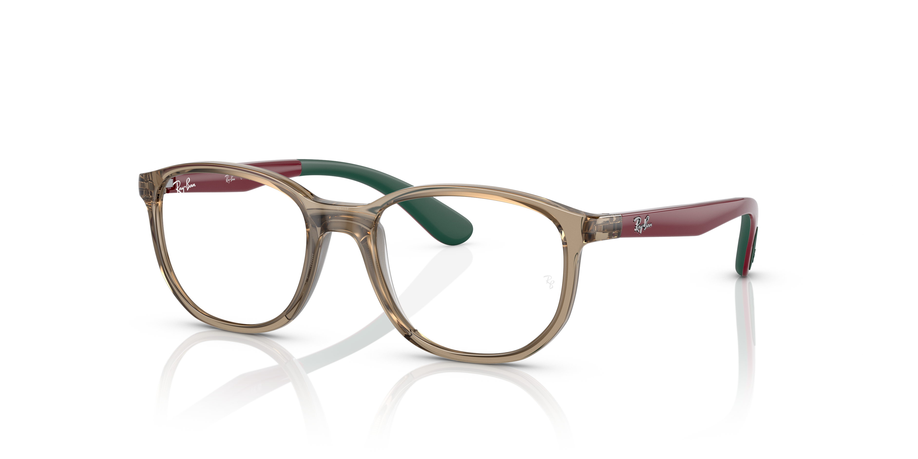 Rb1619 Optics Kids Eyeglasses with Transparent Brown On Green Frame ...