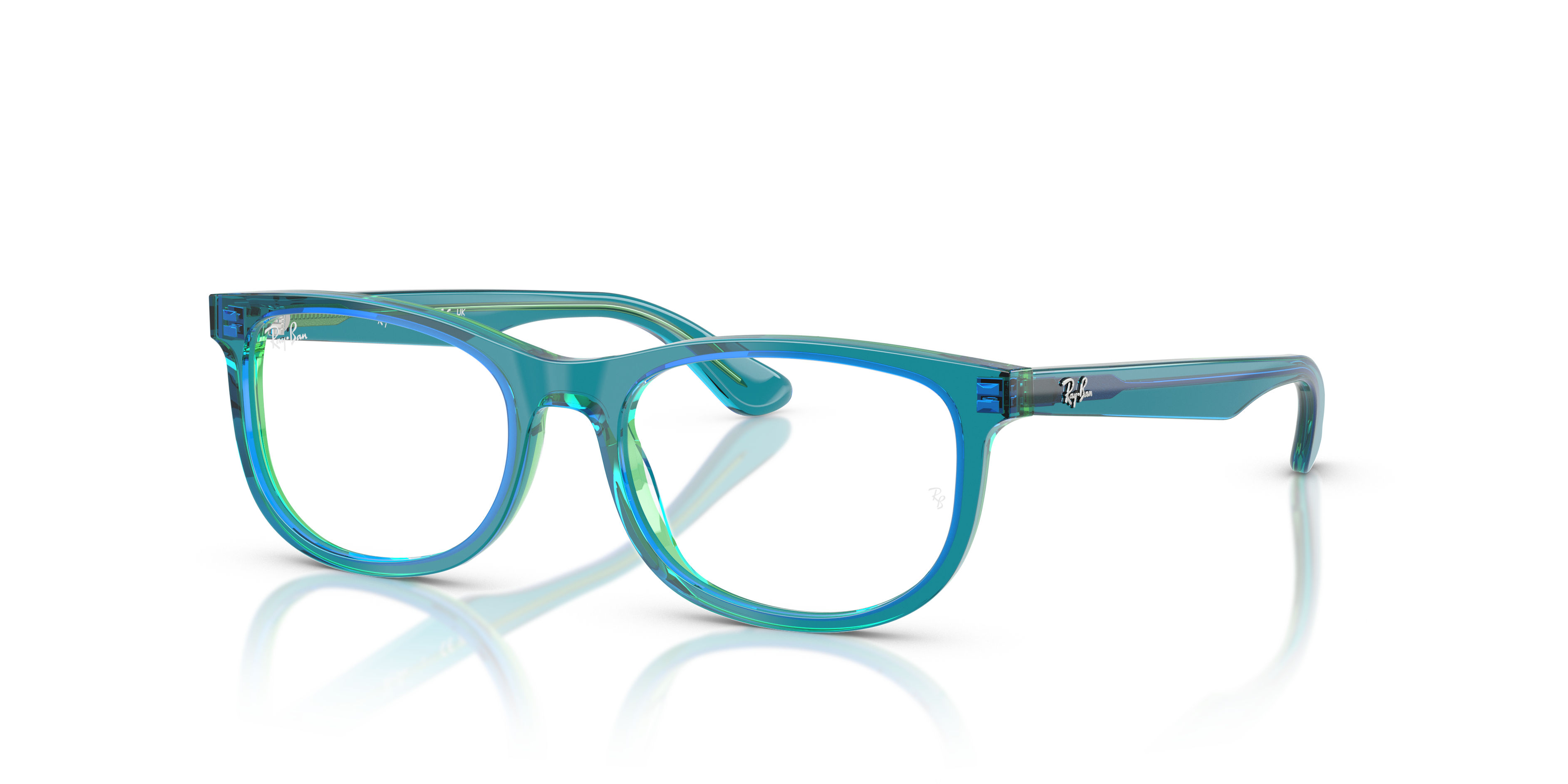 Rb1642 Optics Kids Eyeglasses with Polished Transparent Blue & Green ...