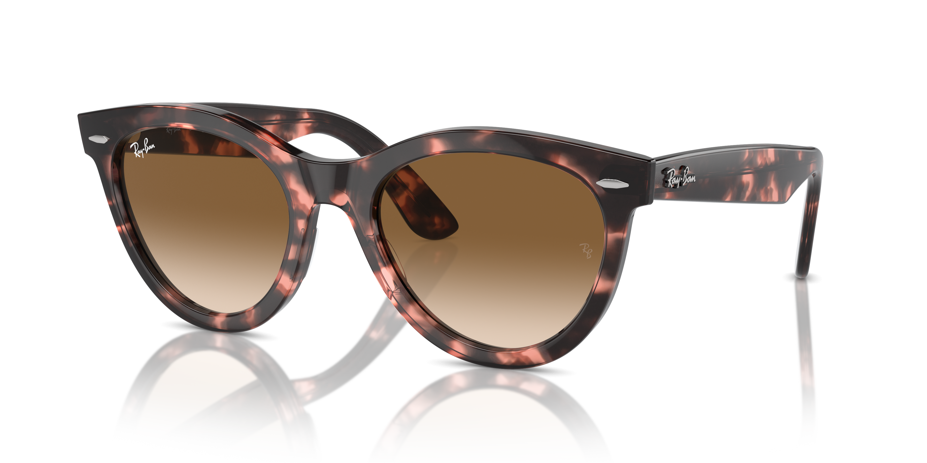 Wayfarer Way Sunglasses in Pink Havana and Clear & Brown - RB2241 | Ray ...
