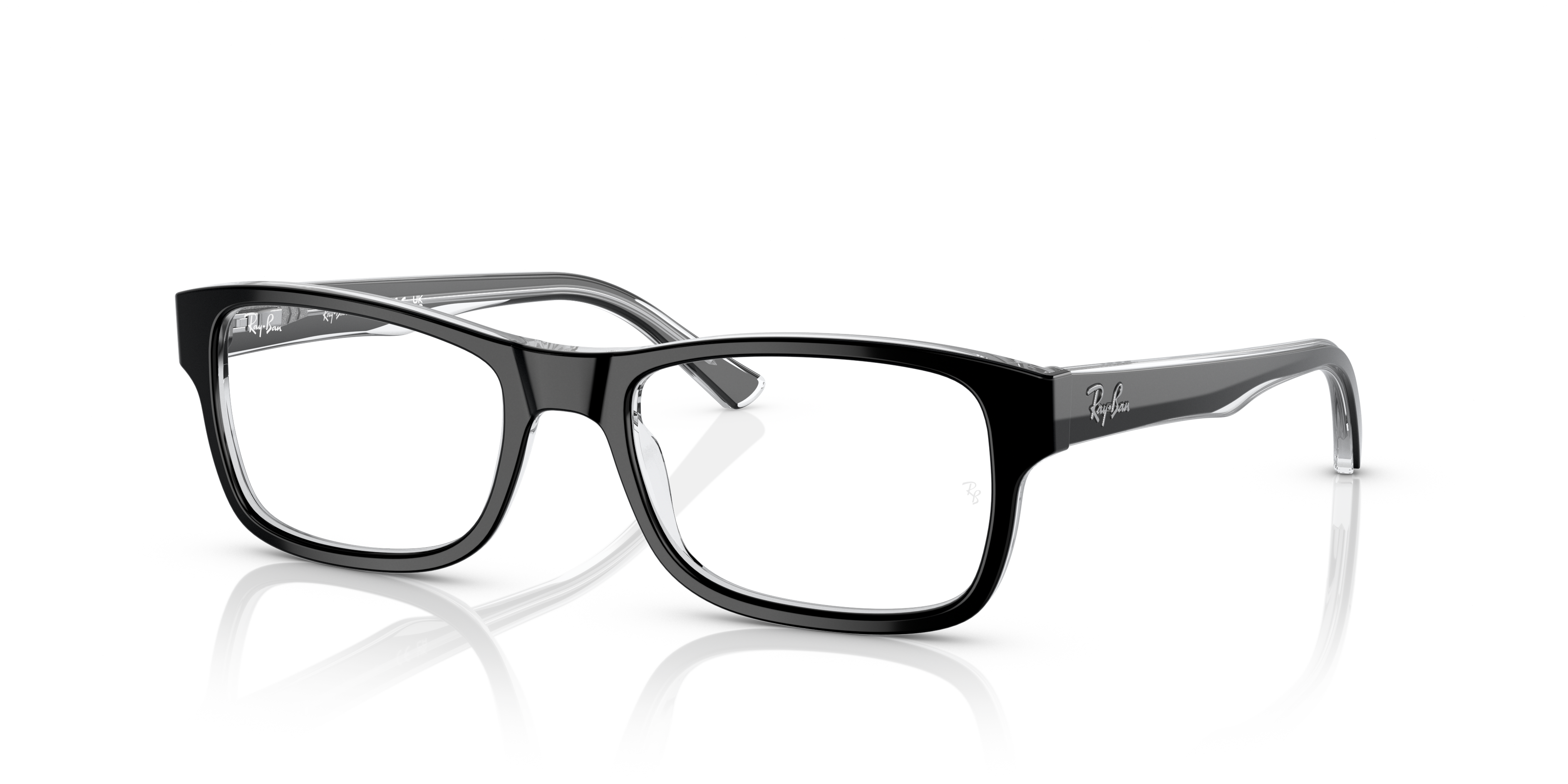 Rb5268 Optics Eyeglasses with Black On Transparent Frame - RB5268 | Ray ...