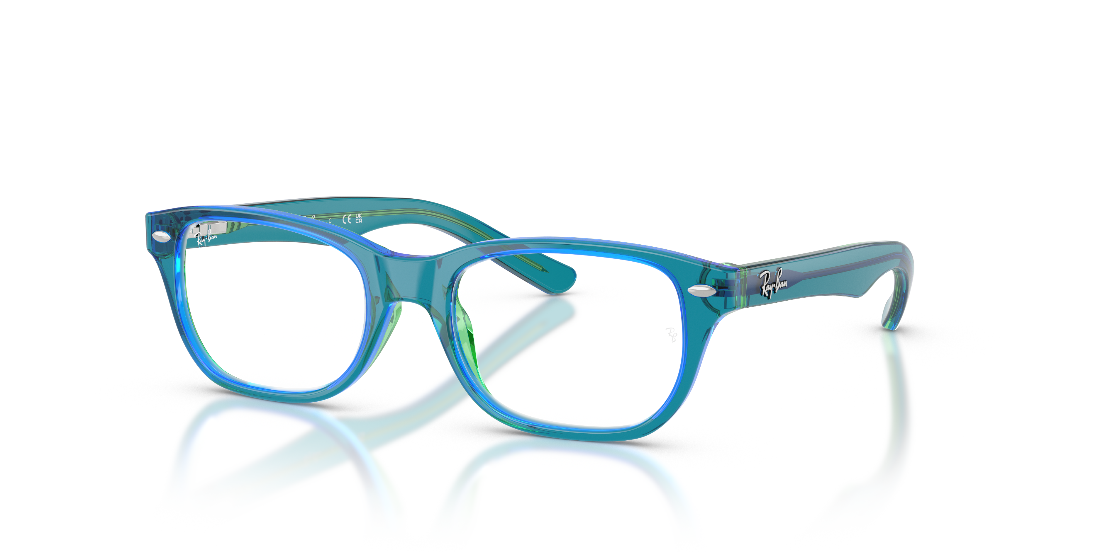Rb1555 Optics Kids Eyeglasses with Transparent Blue & Green Frame ...