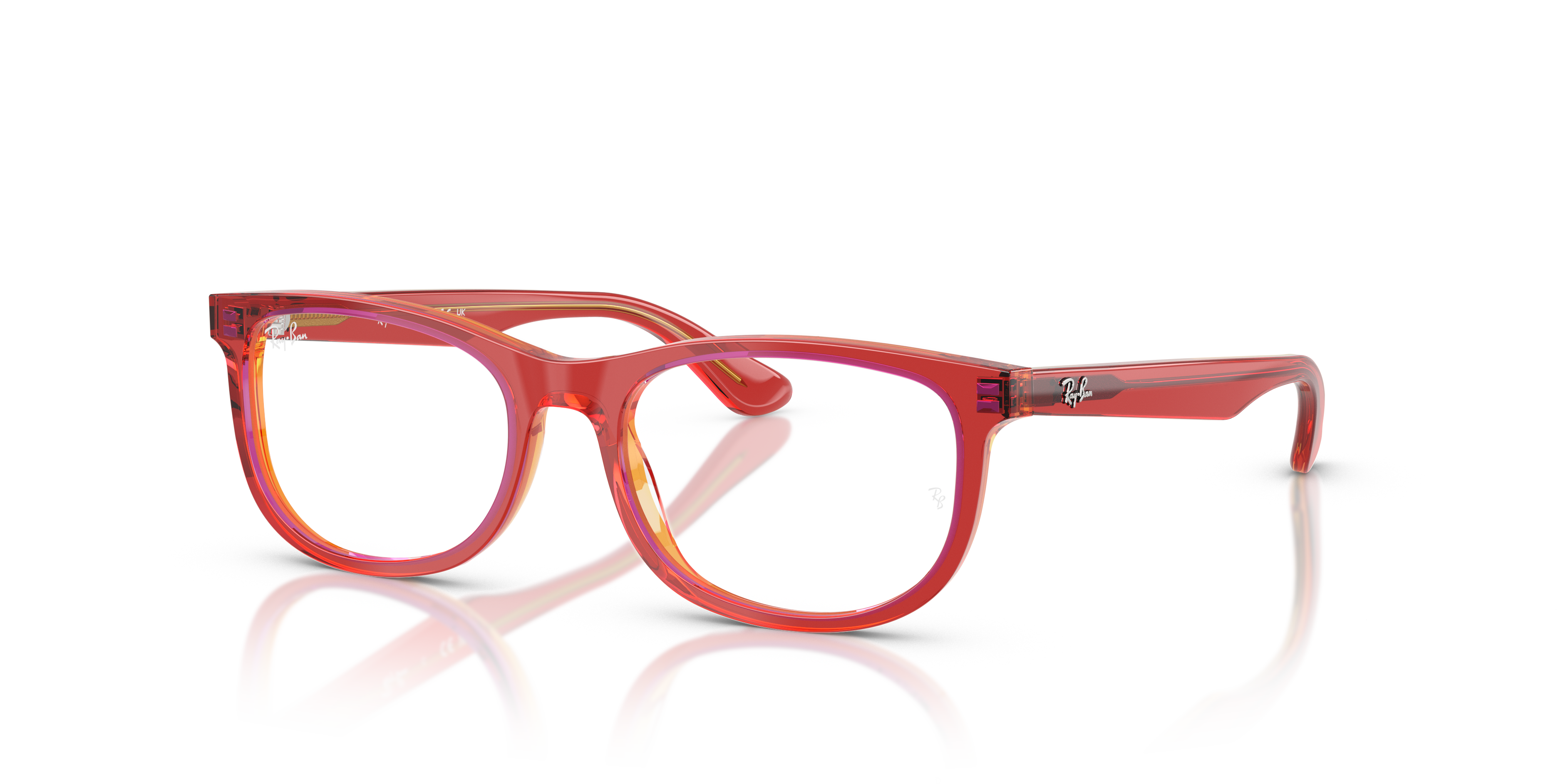 Rb1642 Optics Kids Occhiali da Vista Rosso Trasparente e Giallo con ...