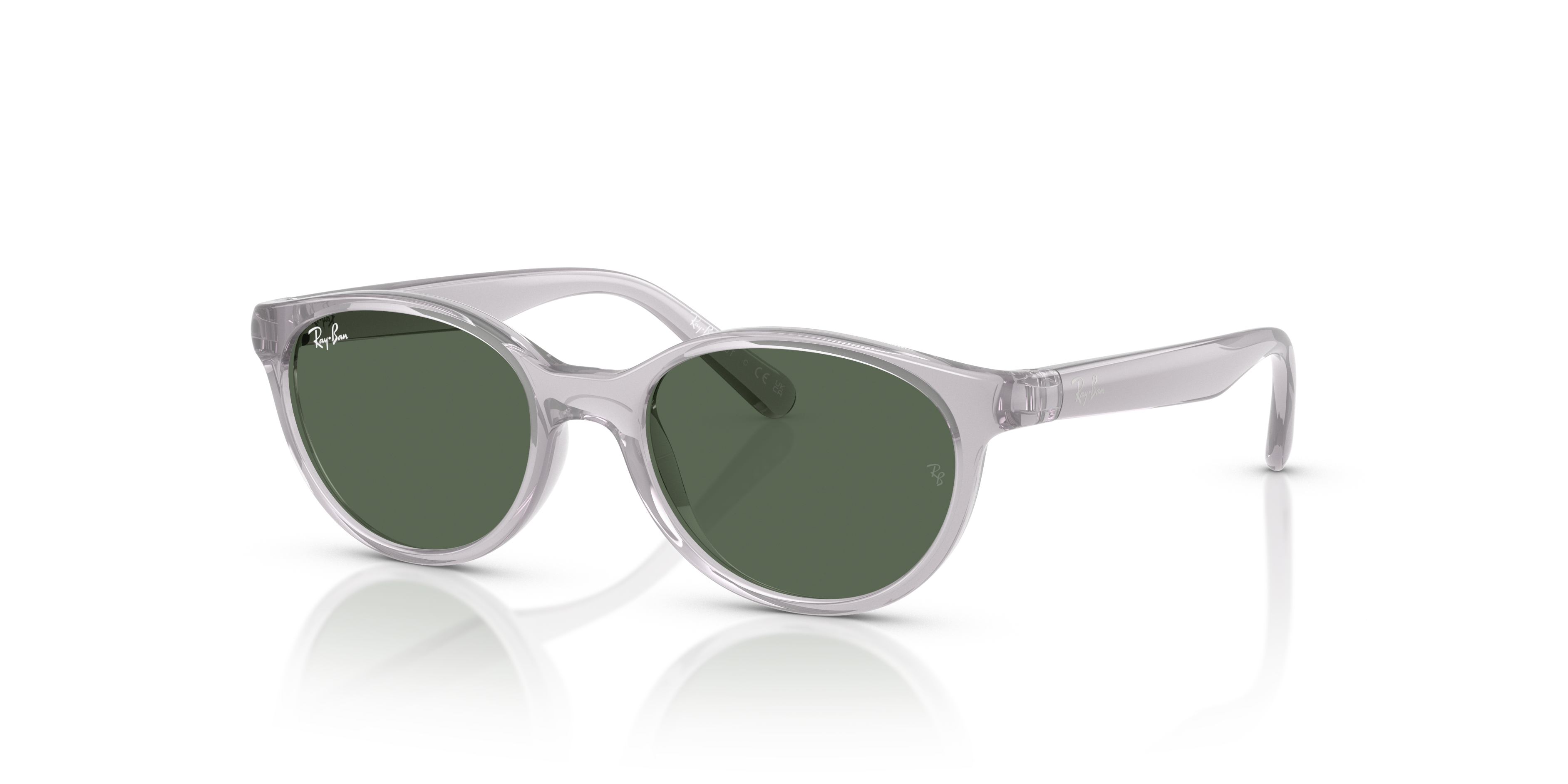 Rb9080s Kids Bio-based Sunglasses in Transparent Grey and Dark Green ...