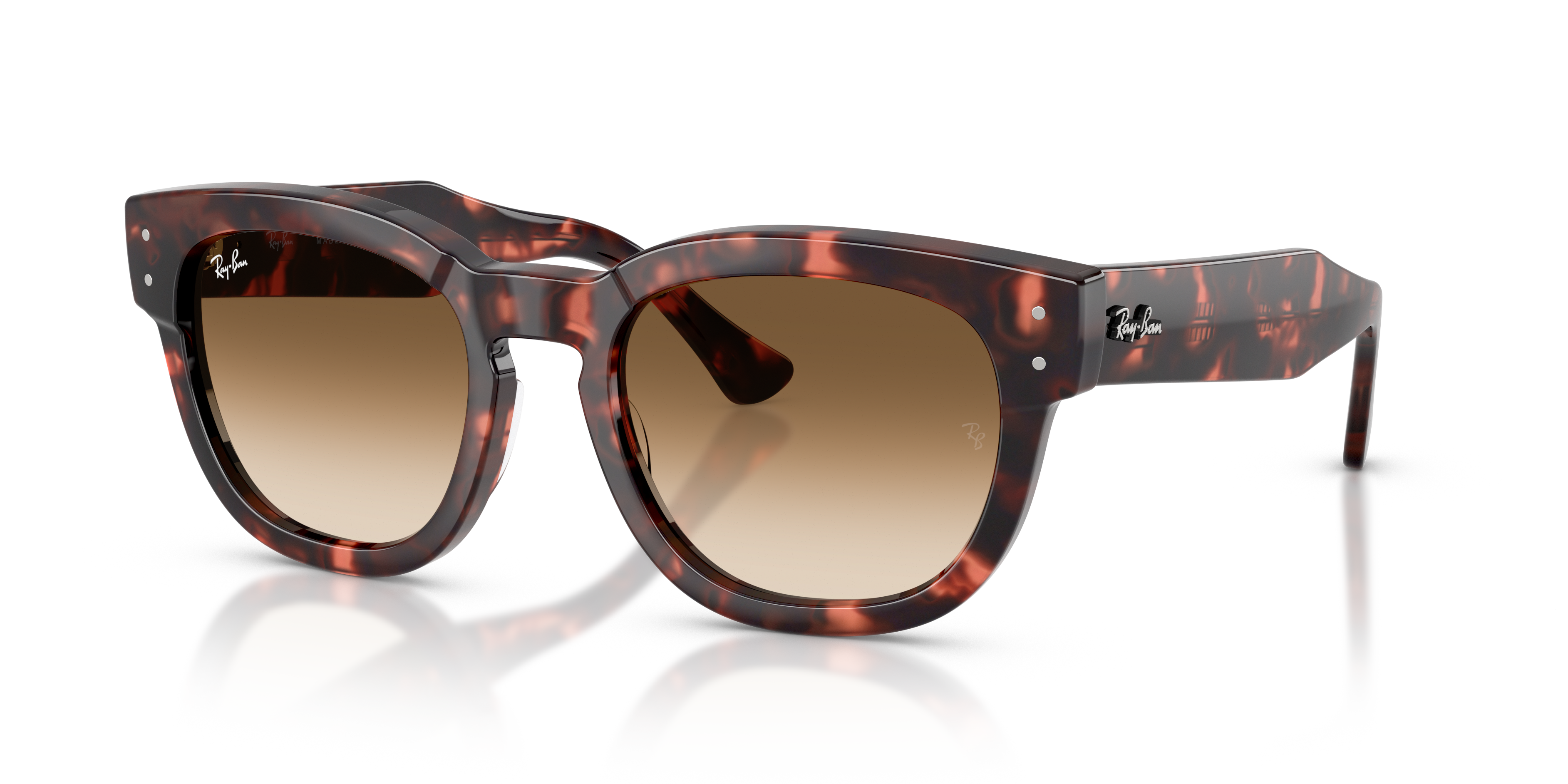 Mega Hawkeye Sunglasses in Pink Havana and Clear Gradient Brown - RB0298S | Ray-Ban® US