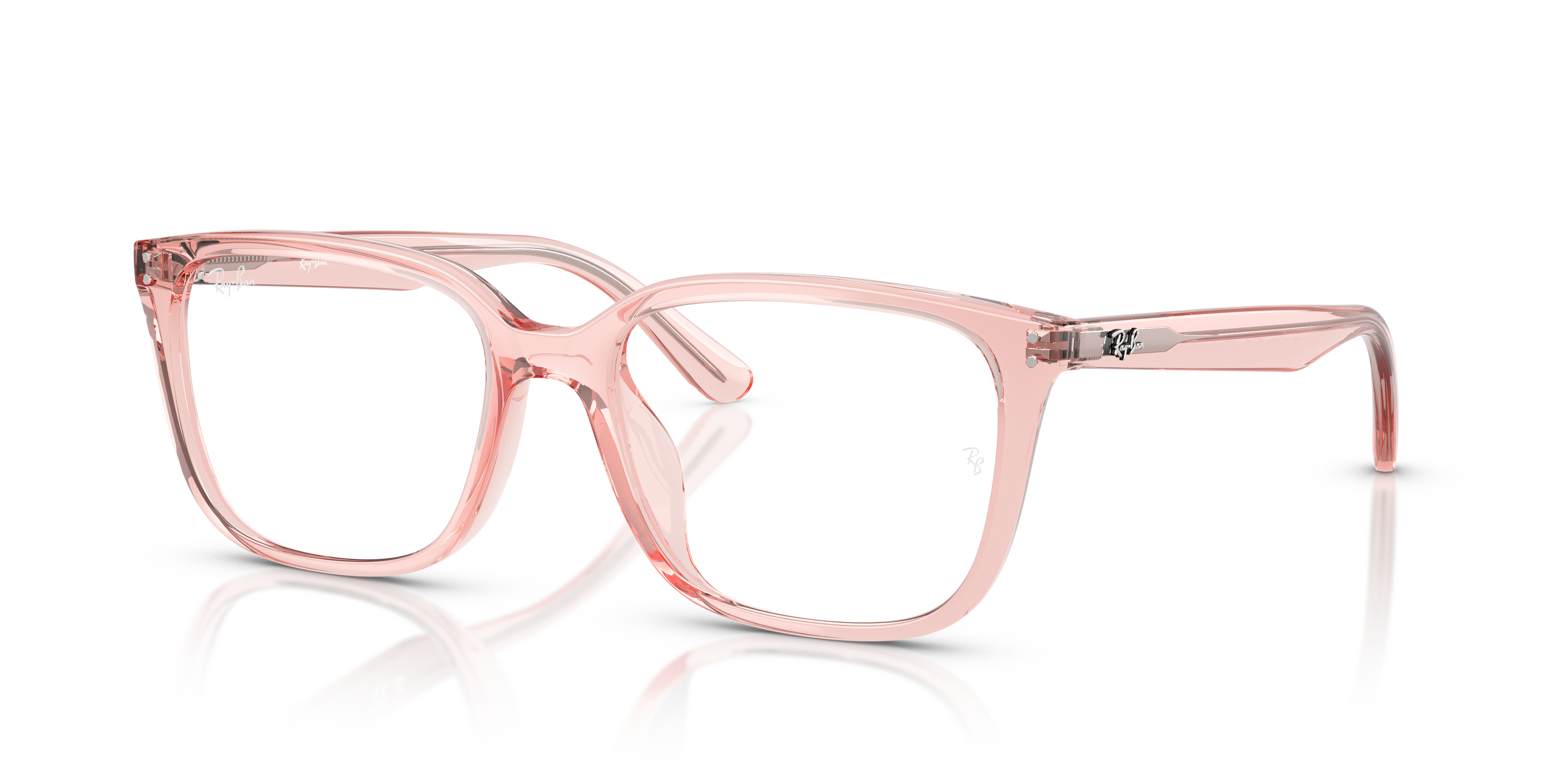 【レイバン公式ストア】 Ray-Ban® Rb7248d Optics メガネ | 透明ライトピンク フレーム - RB7248D