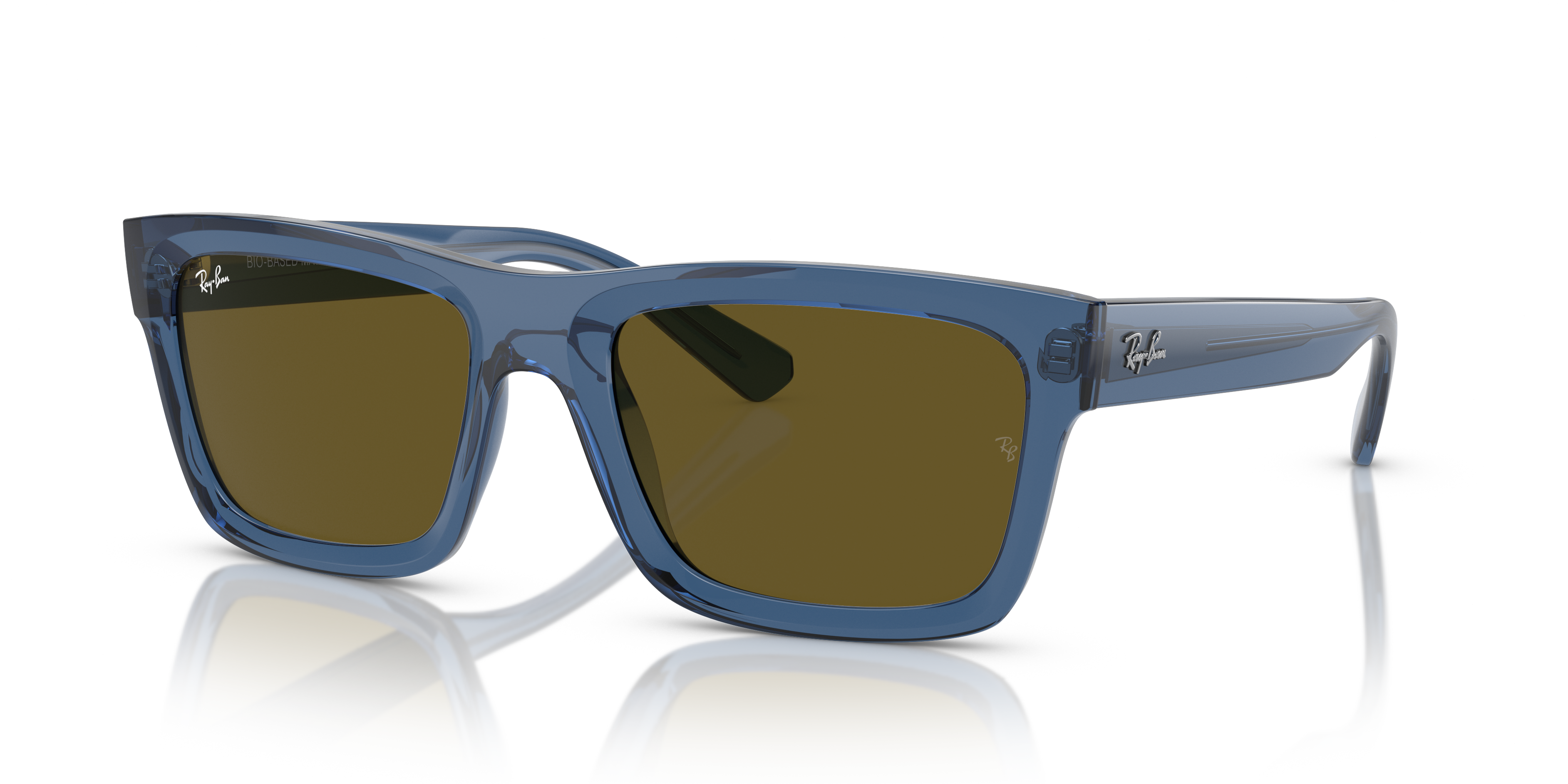 【レイバン公式ストア】 Ray-Ban® Warren Bio-based サングラス | 透明ダークブルー X ダークブラウン - RB4396F