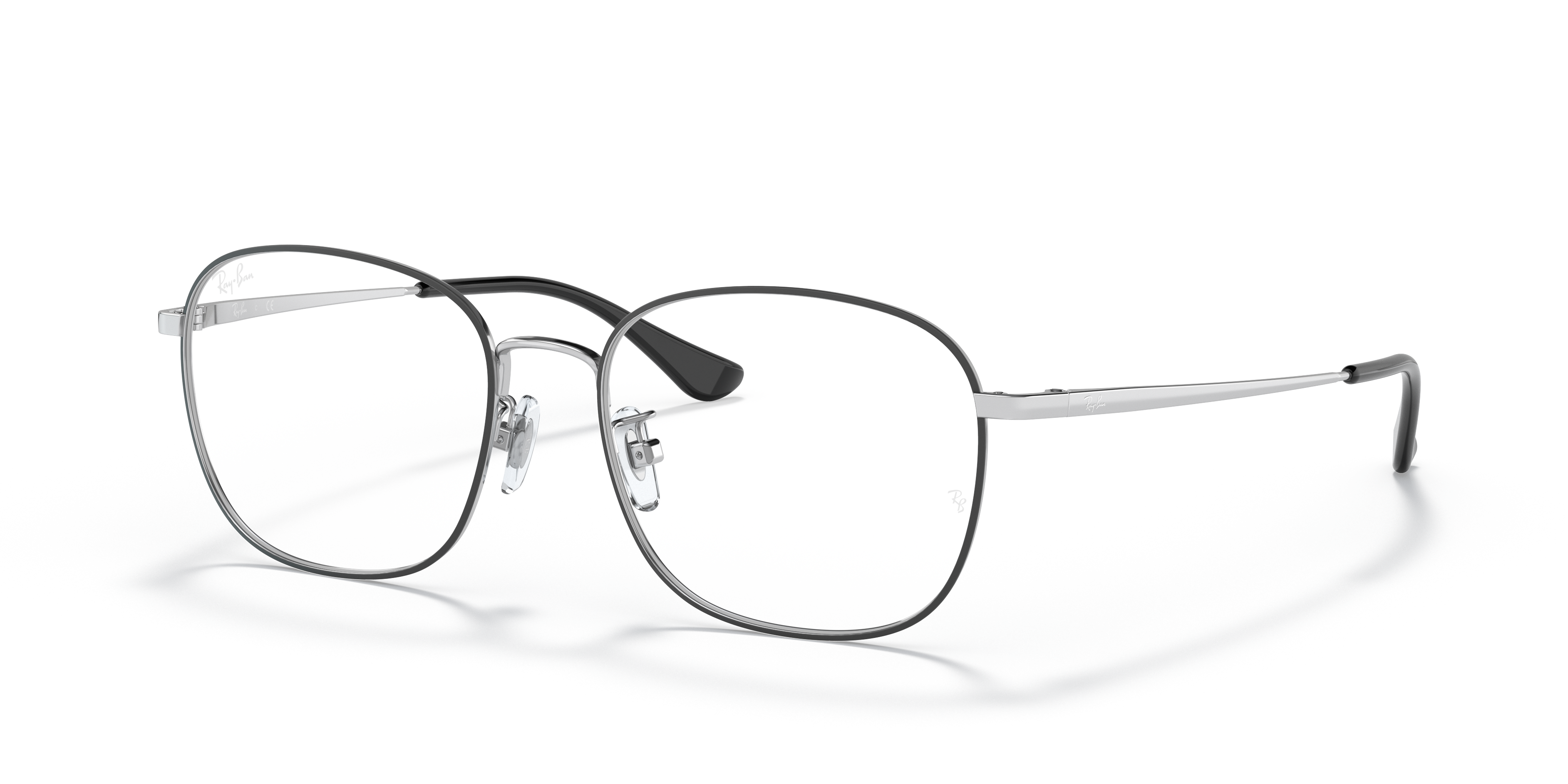 【レイバン公式ストア】 Ray-Ban® Rb6418d メガネ | シルバー上にブラック フレーム - RB6418D