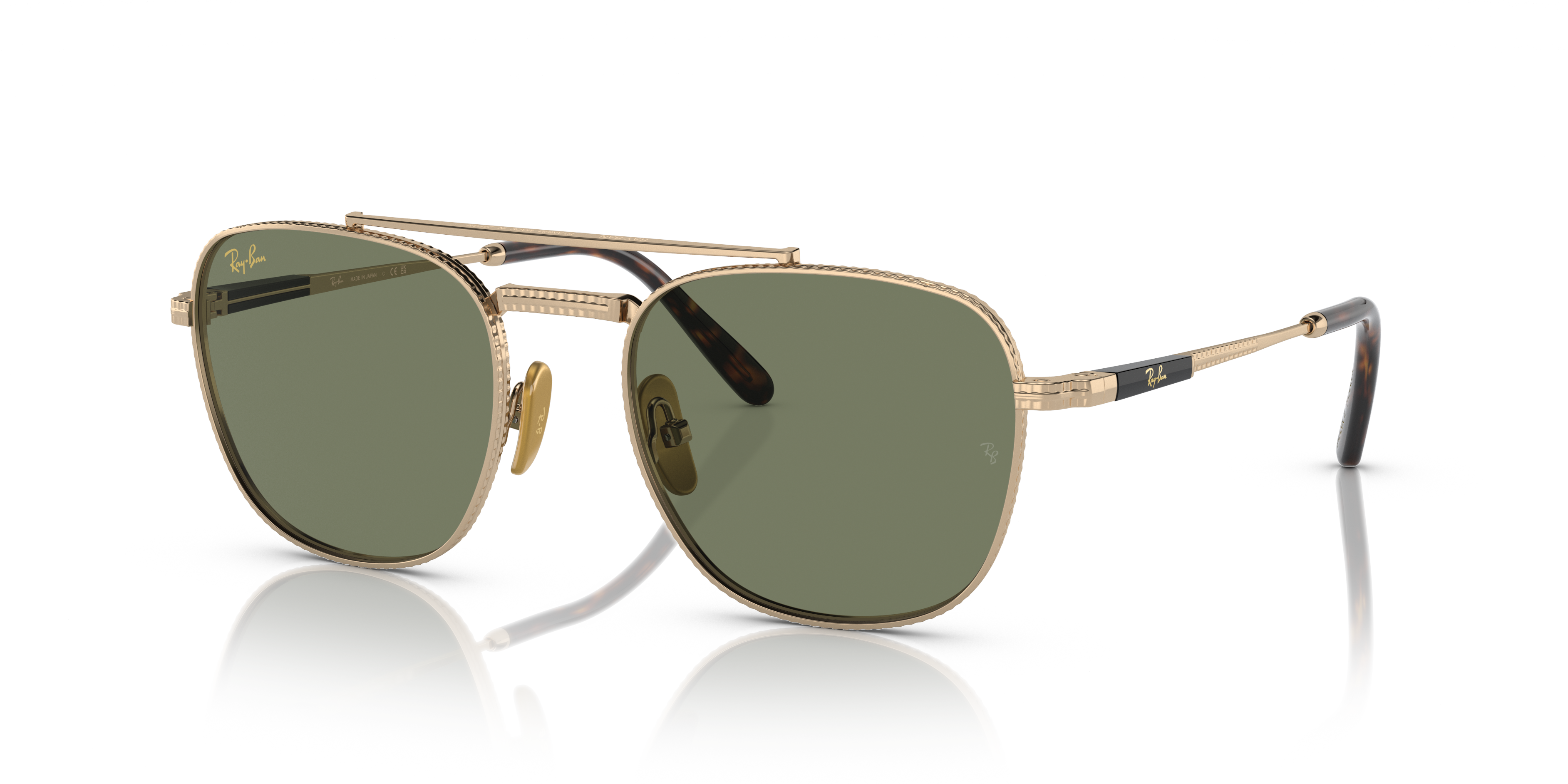 Frank Ii Titanium Sunglasses in Arista Gold and Green - RB8258 | Ray-Ban®