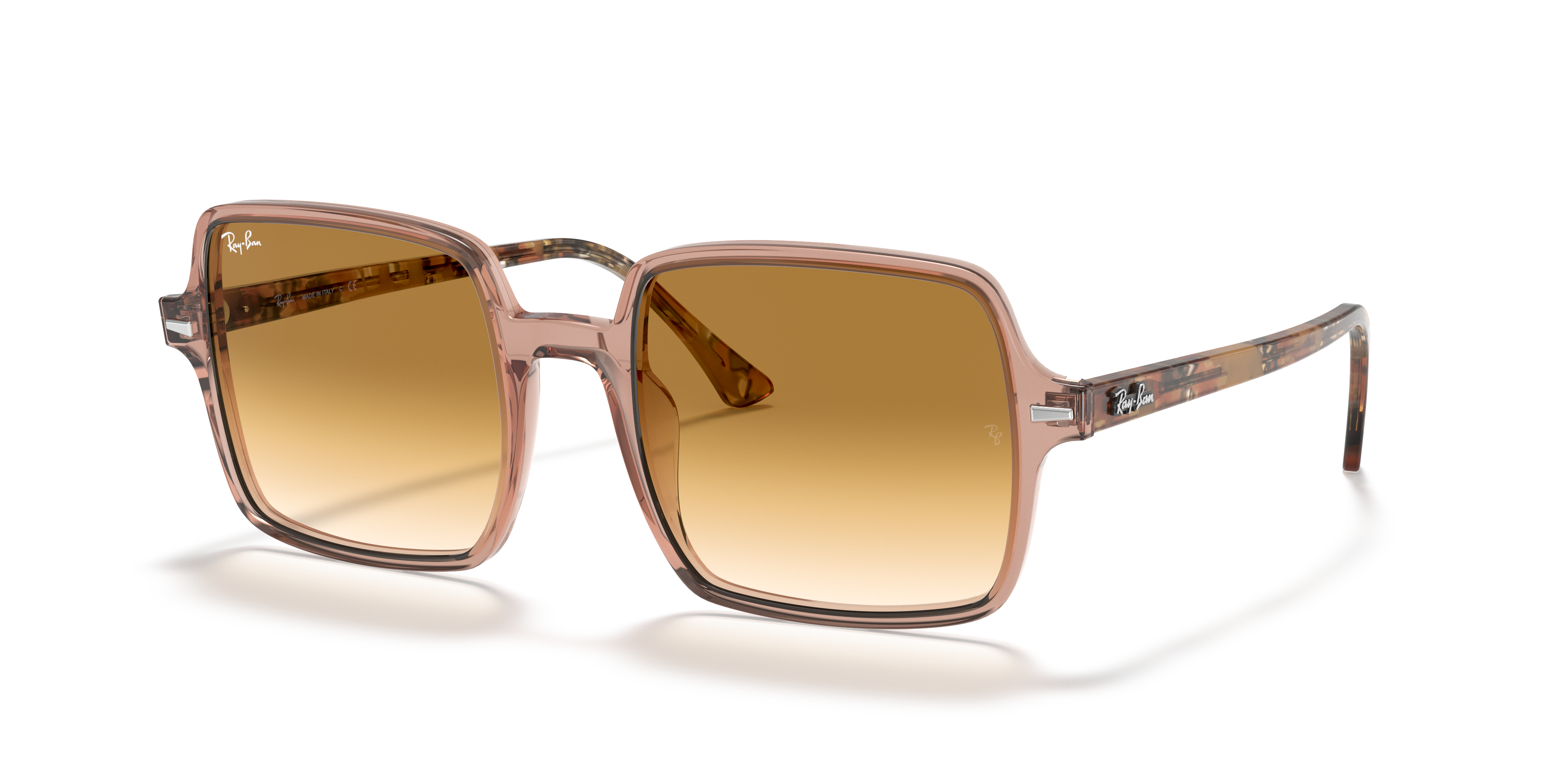 Square Ii Sunglasses in Transparent Brown and Light Brown Gradient ...