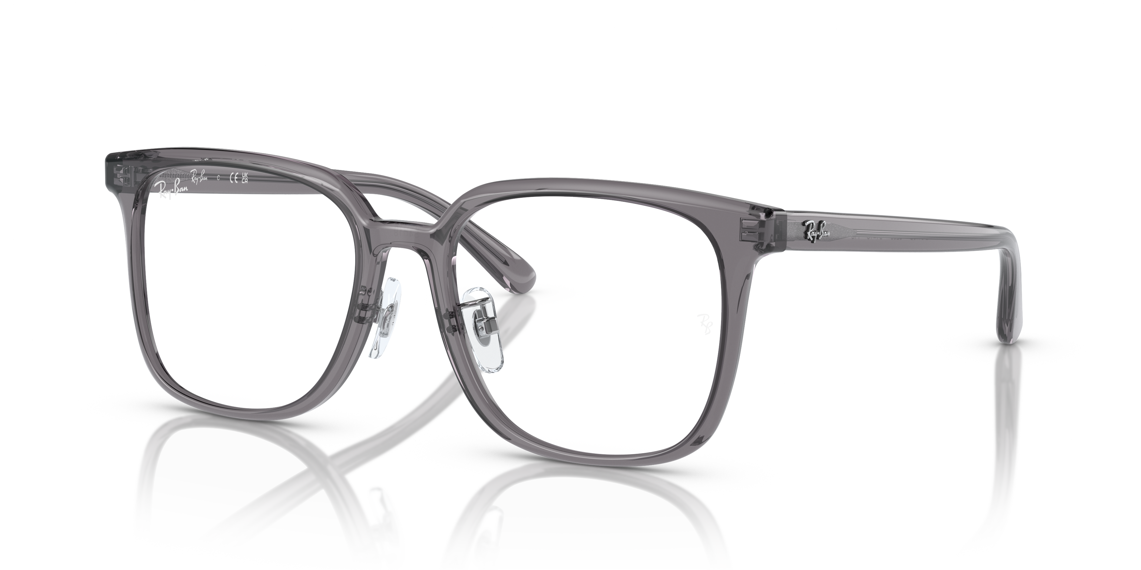 Rb5419 Optics Eyeglasses with Polished Transparent Grey Frame (54-18 ...