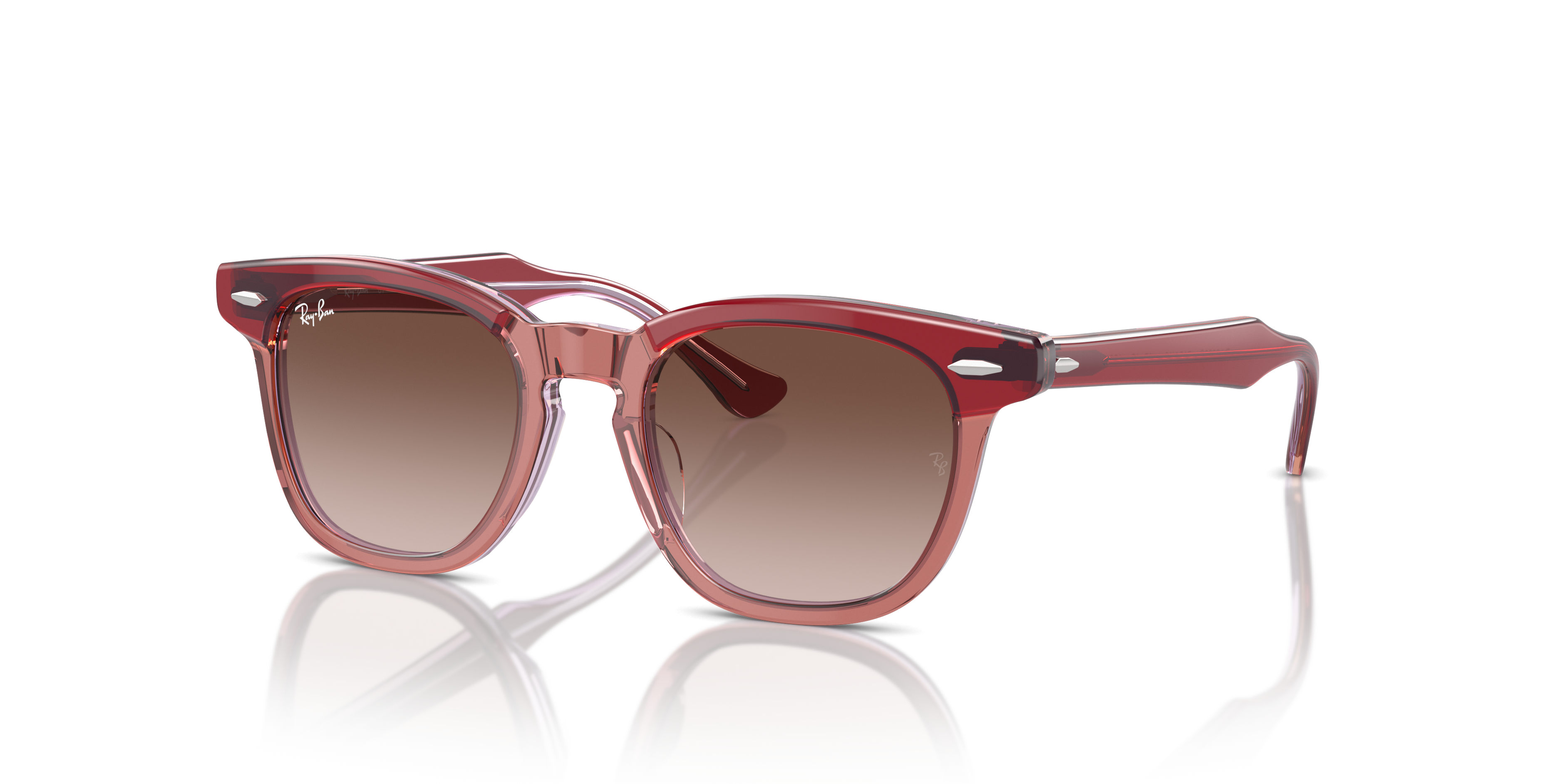 Rb9098s Kids Sunglasses in Polished Top Red & Orange & Light Purple and ...