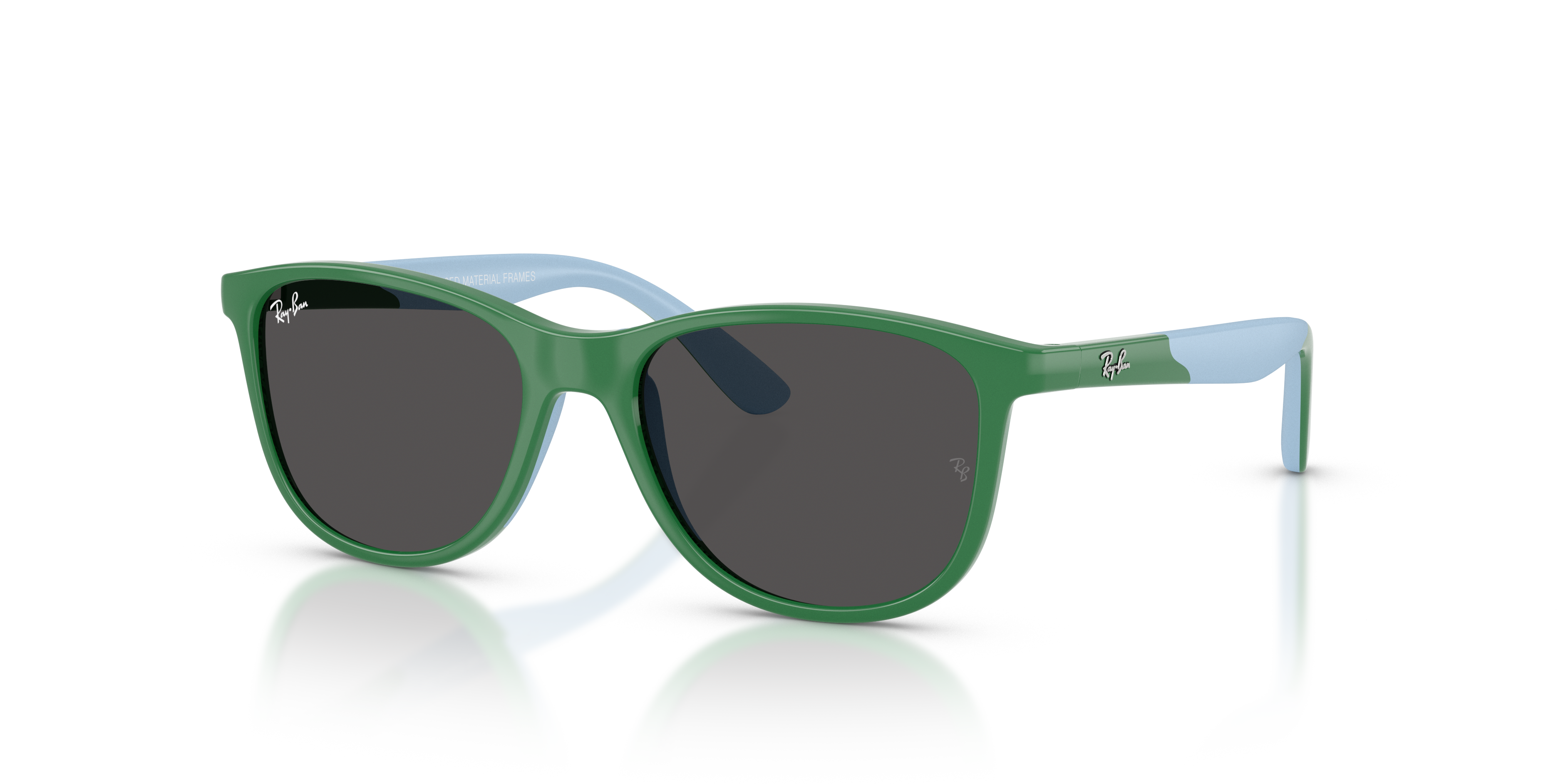 Rb9077s Kids Bio-based Sunglasses in Green On Rubber Light Blue and ...