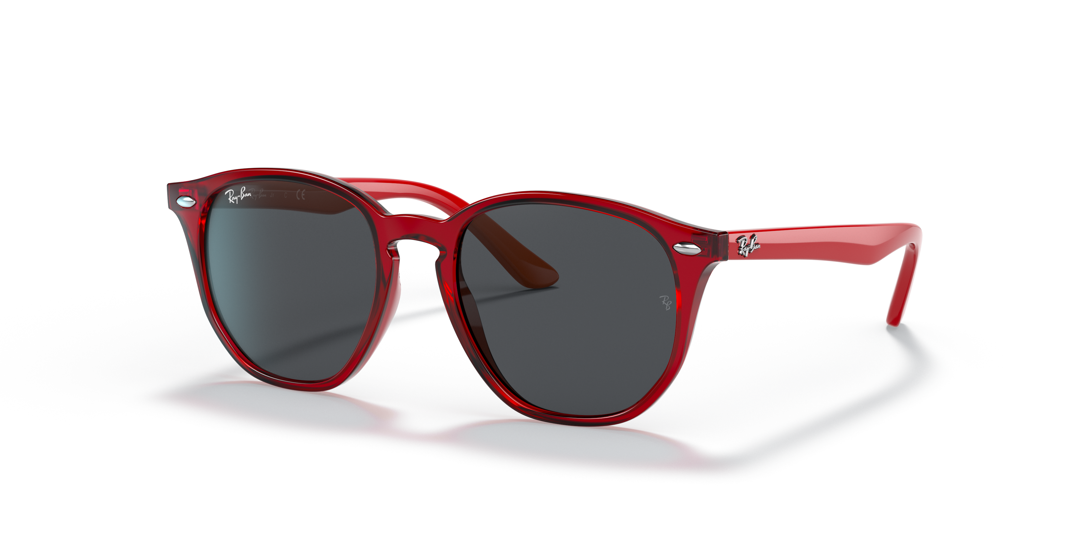 Rb9070s Kids Sunglasses in Polished Transparent Red and Dark Grey ...