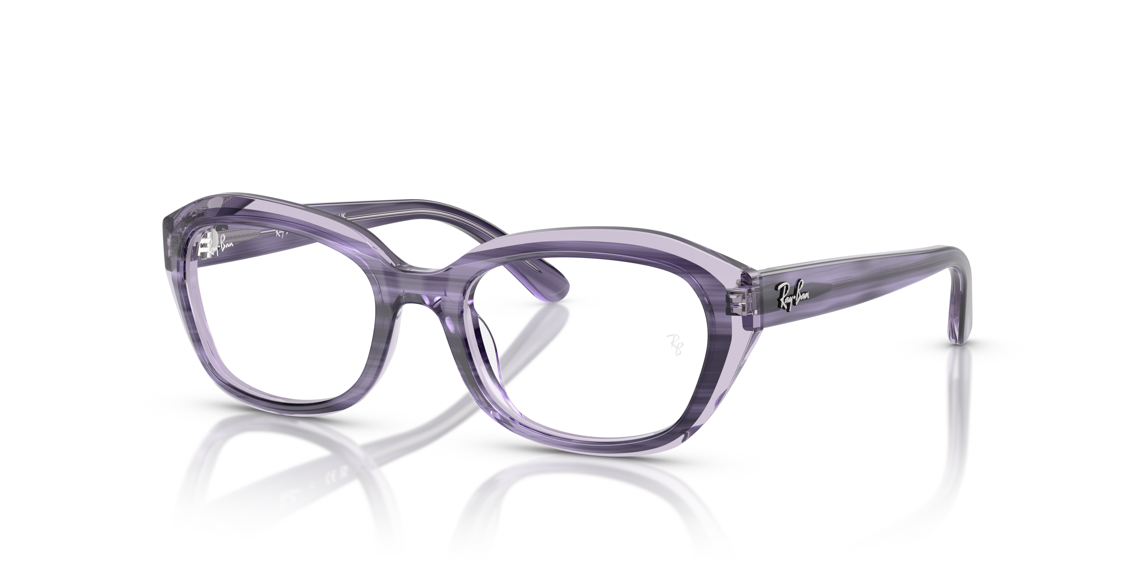 Rb1636 Optics Kids Eyeglasses with Striped Violet On Transparent Violet ...