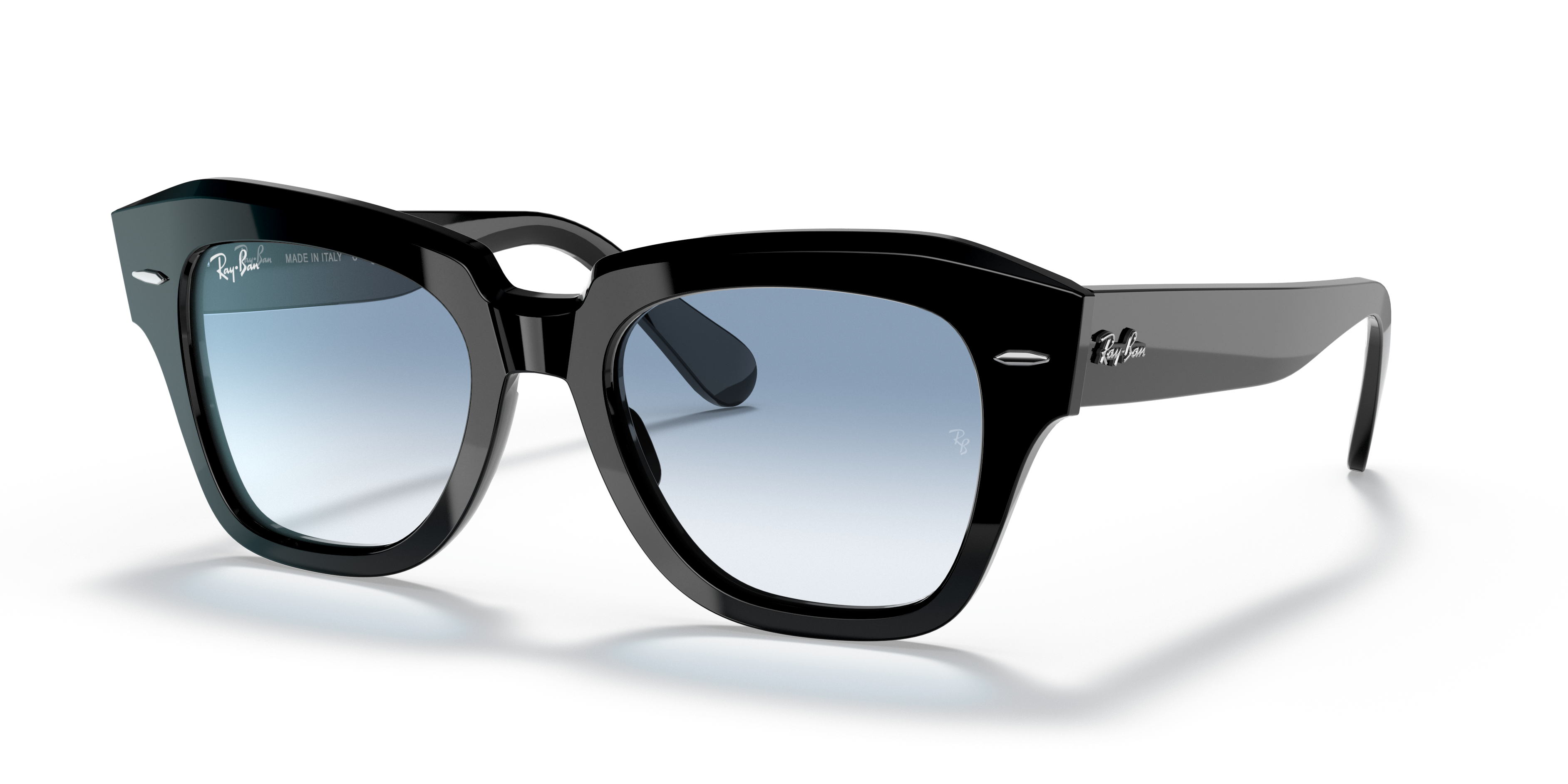 State Street Sunglasses in Black and Clear/Blue - RB2186 | Ray-Ban® US
