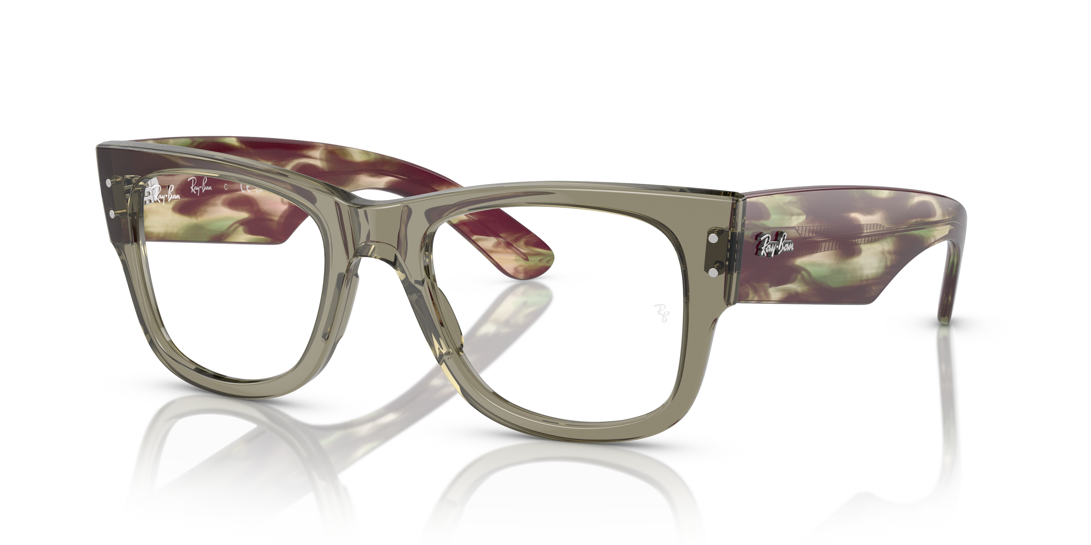 Mega Wayfarer Optics Eyeglasses with Polished Transparent Green Frame ...