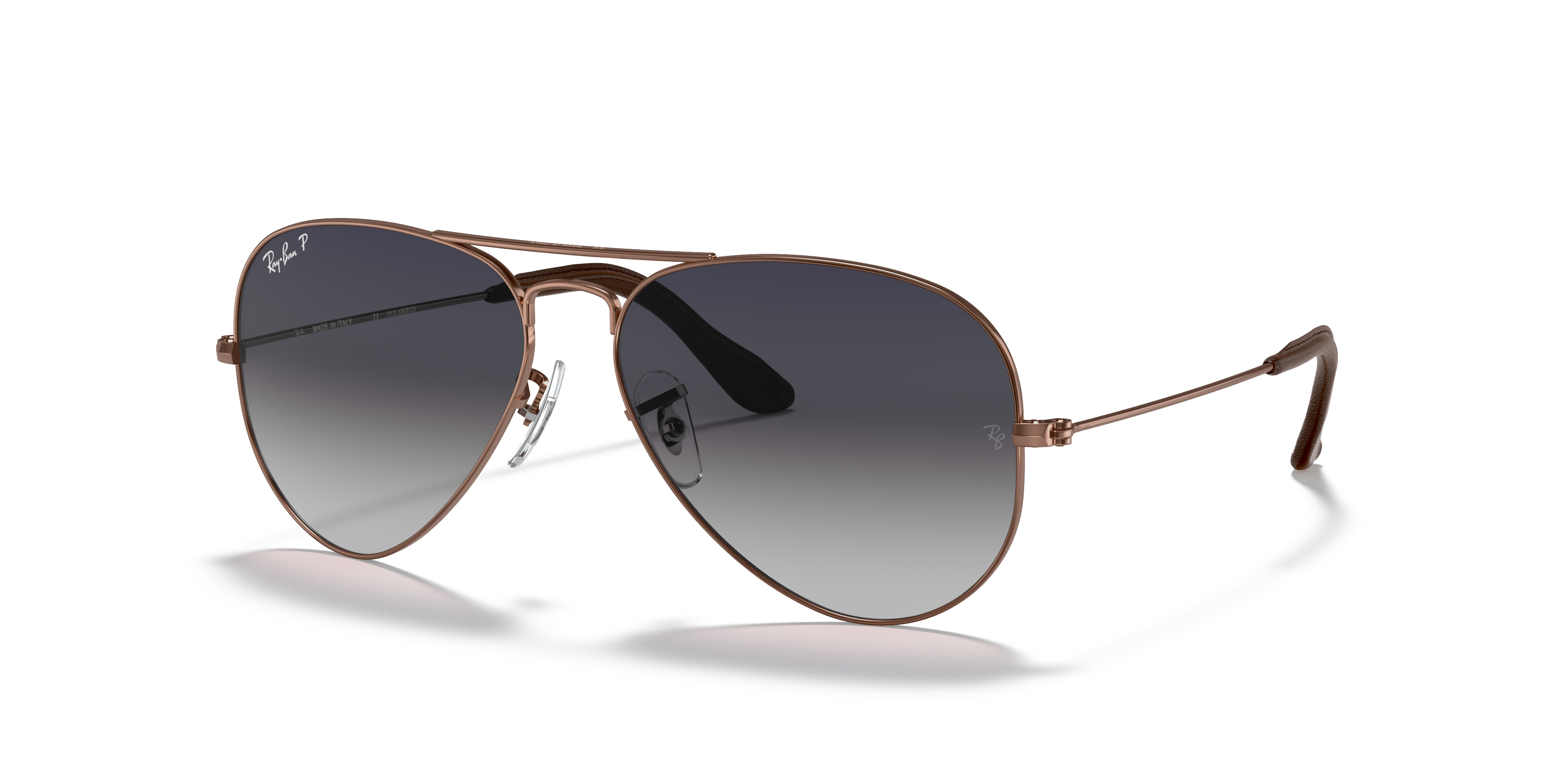 Aviator @collection Sunglasses in Copper and Polarized Blue/Grey ...