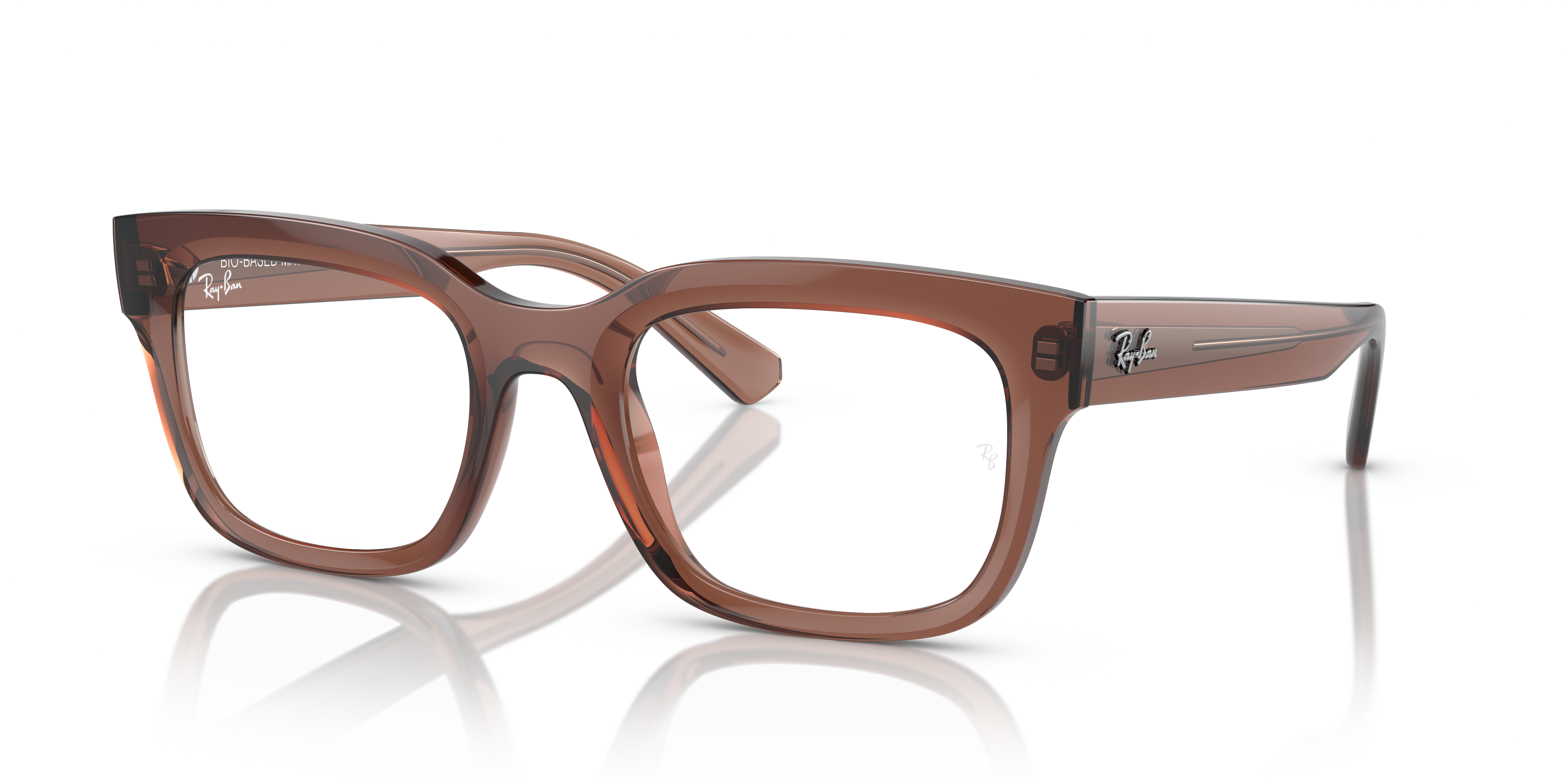 Chad Optics Bio-based Eyeglasses with Polished Transparent Brown Frame ...