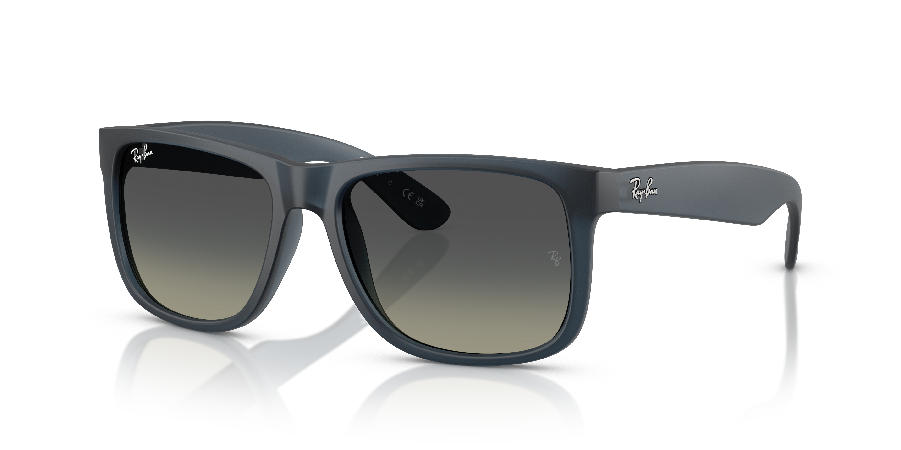 Justin Classic Sunglasses in Rubber Blue and Gradient Grey - RB4165 ...