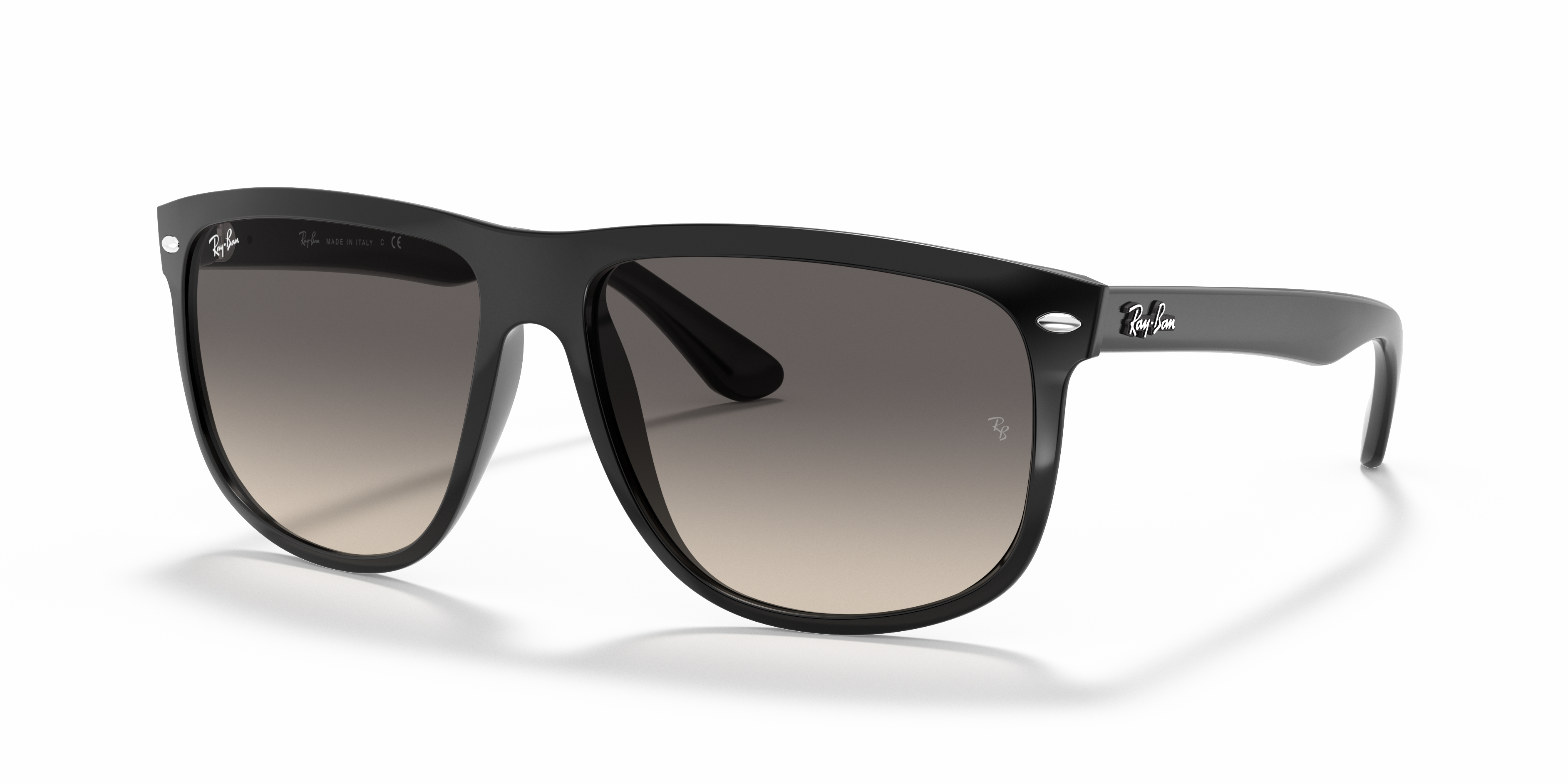 Boyfriend Sunglasses in Polished Black and Grey (60-15) - RB4147 | Ray ...
