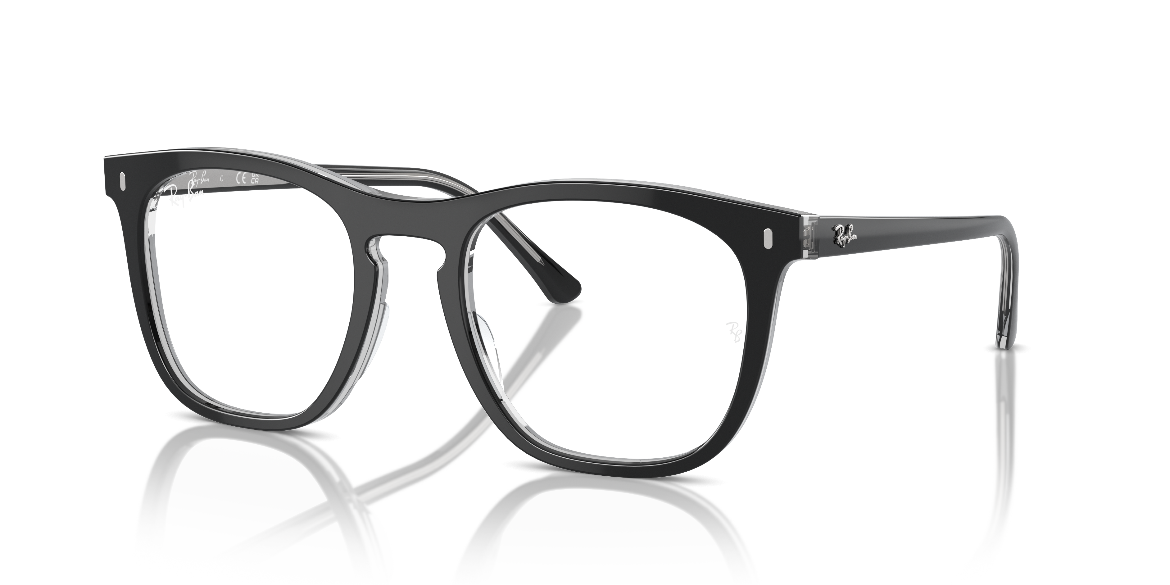 Rb2210v Optics Eyeglasses with Polished Dark Grey On Transparent Light ...