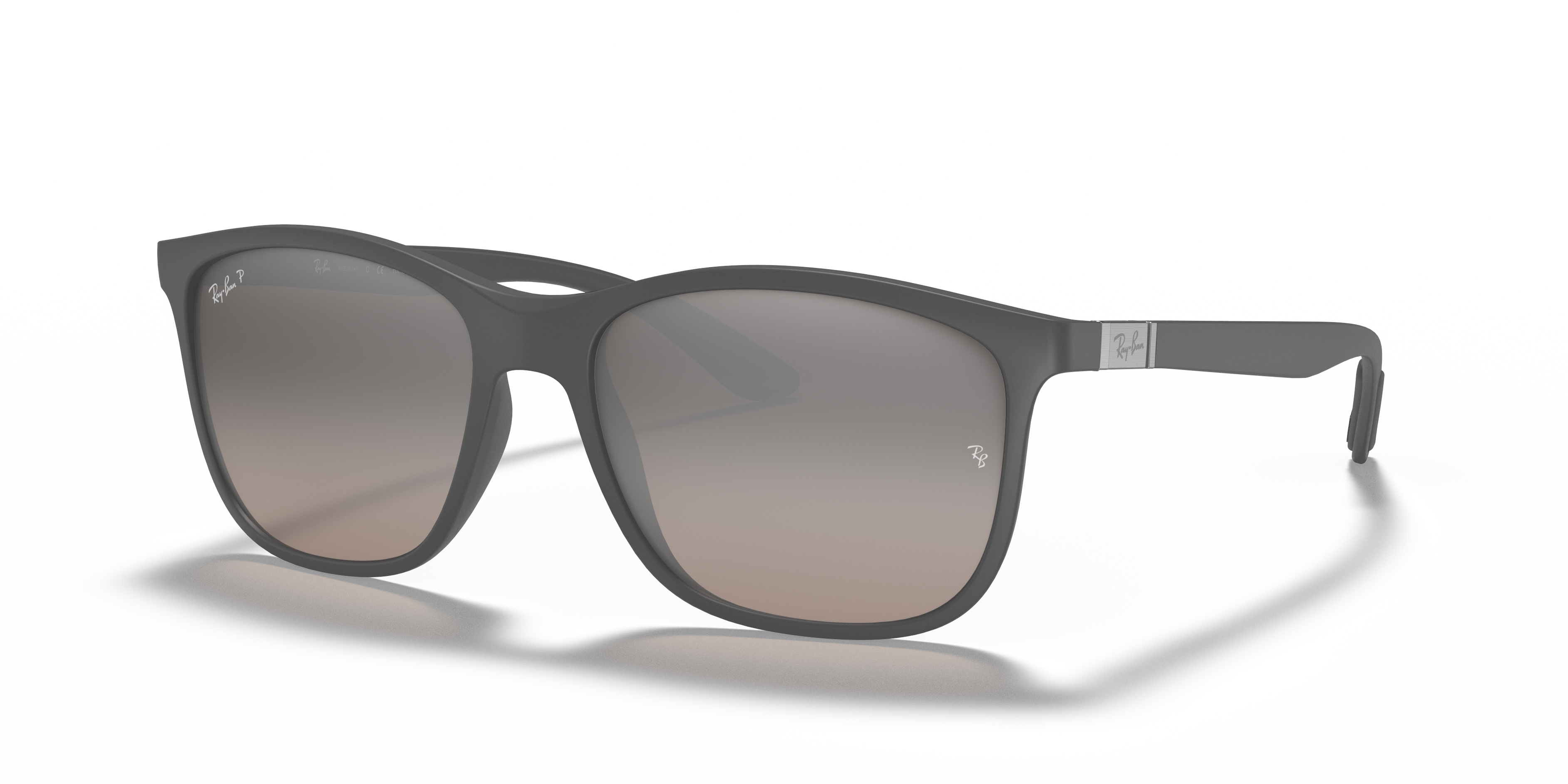 Rb4330 Polarized+ Lenses Sunglasses in Matte Grey and Silver Polarized+ ...