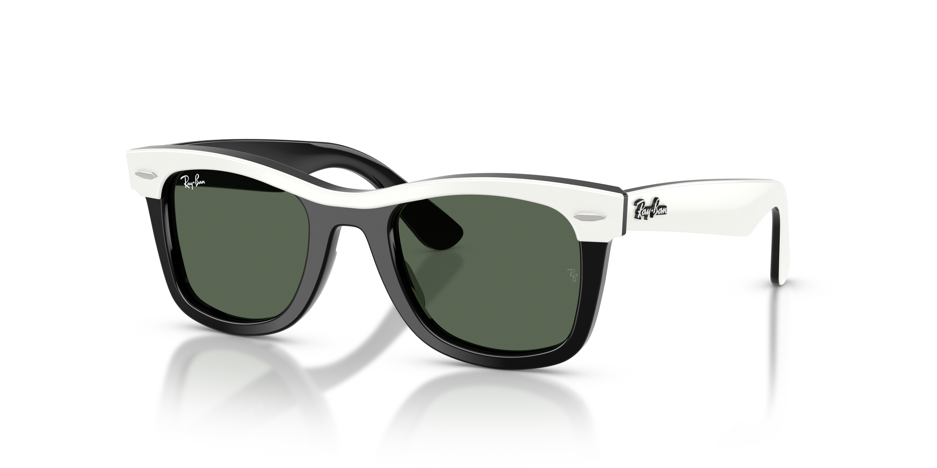 Occhiali da Sole Mini Street Neat in Lucido White & Black e Verde Scuro ...