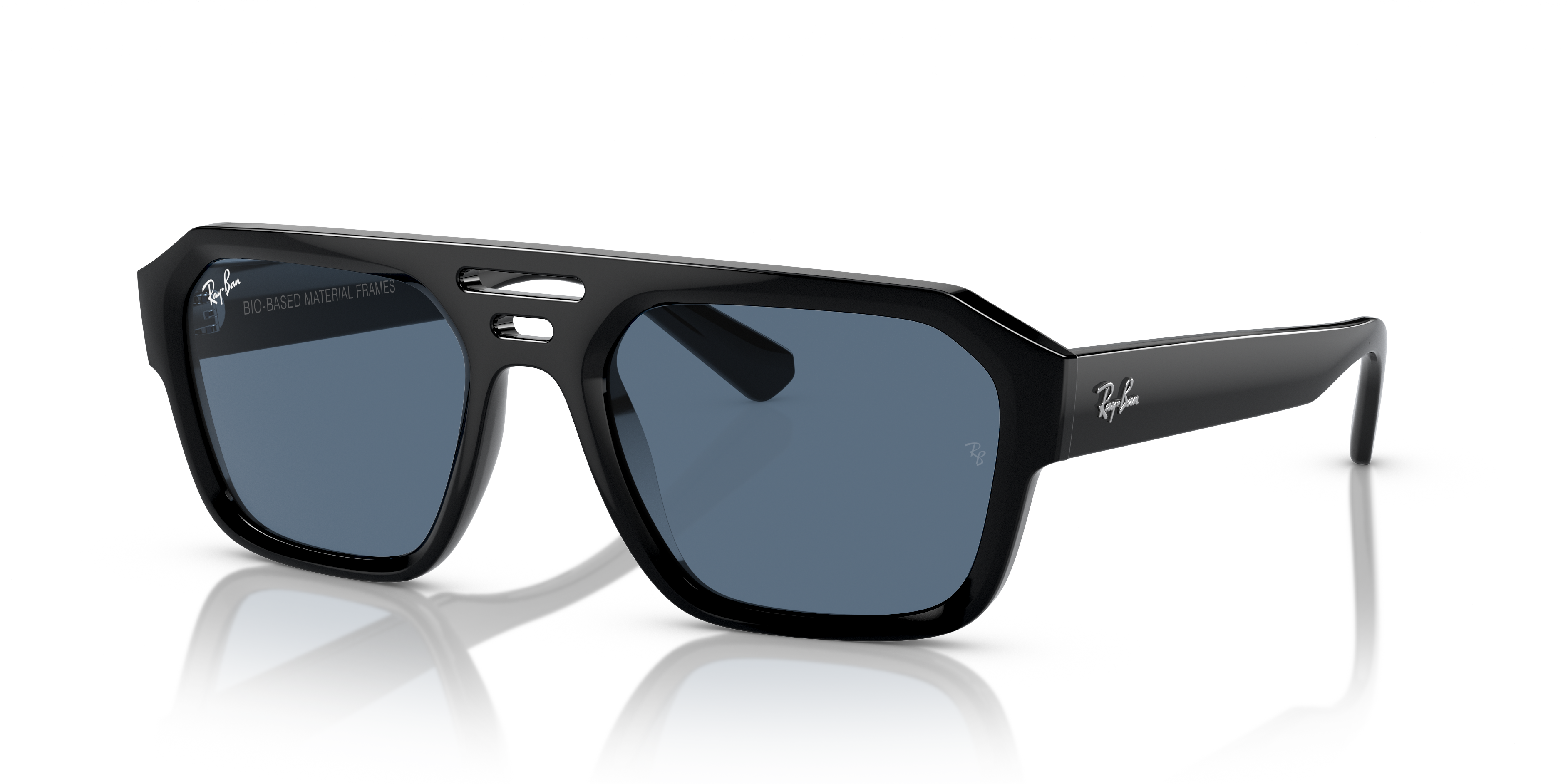 Corrigan Bio-based Sunglasses in Black and Dark Blue - RB4397 | Ray-Ban® US