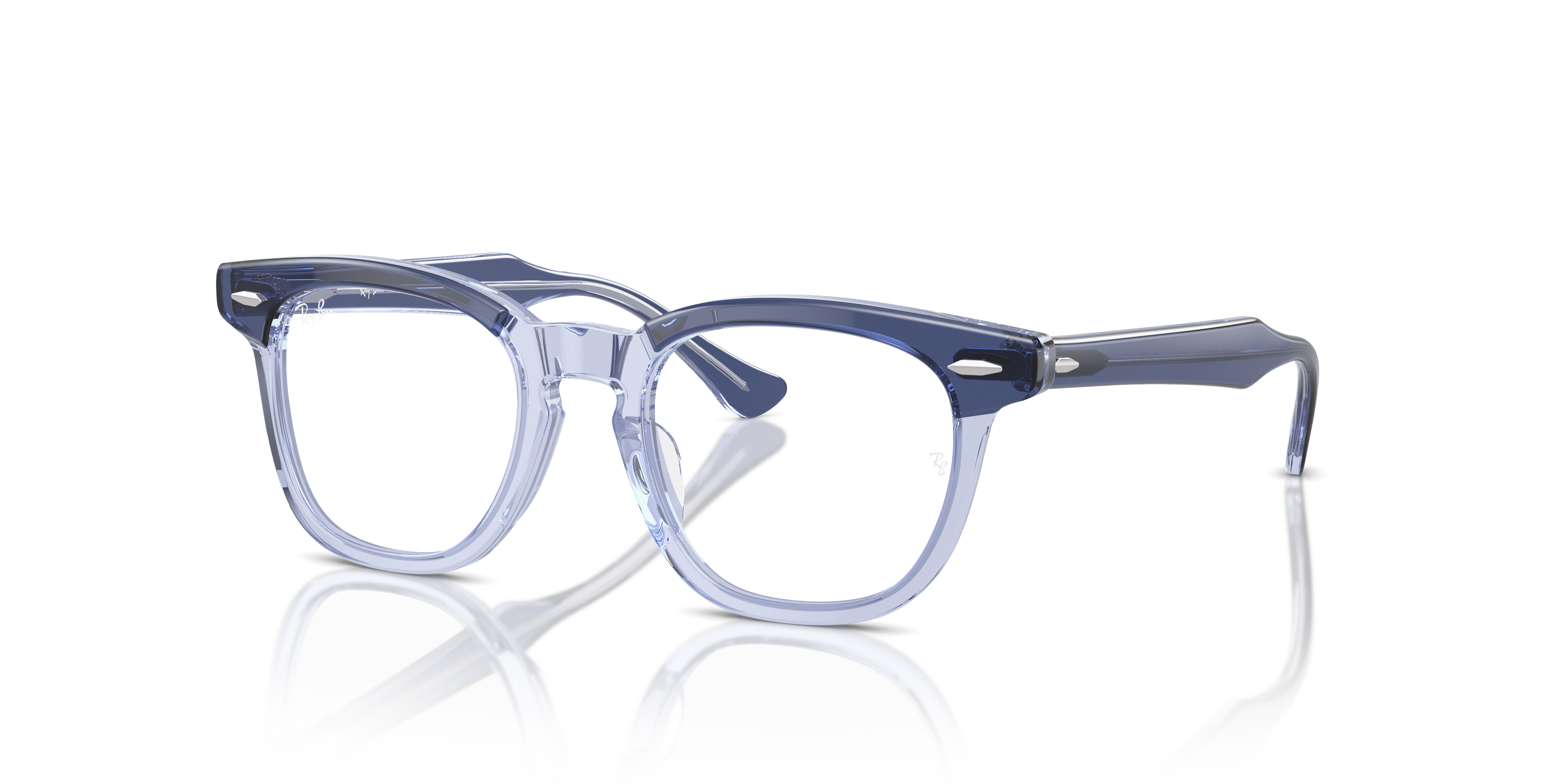 Rb9098v Optics Kids Eyeglasses with Top Violet On Transparent Violet ...