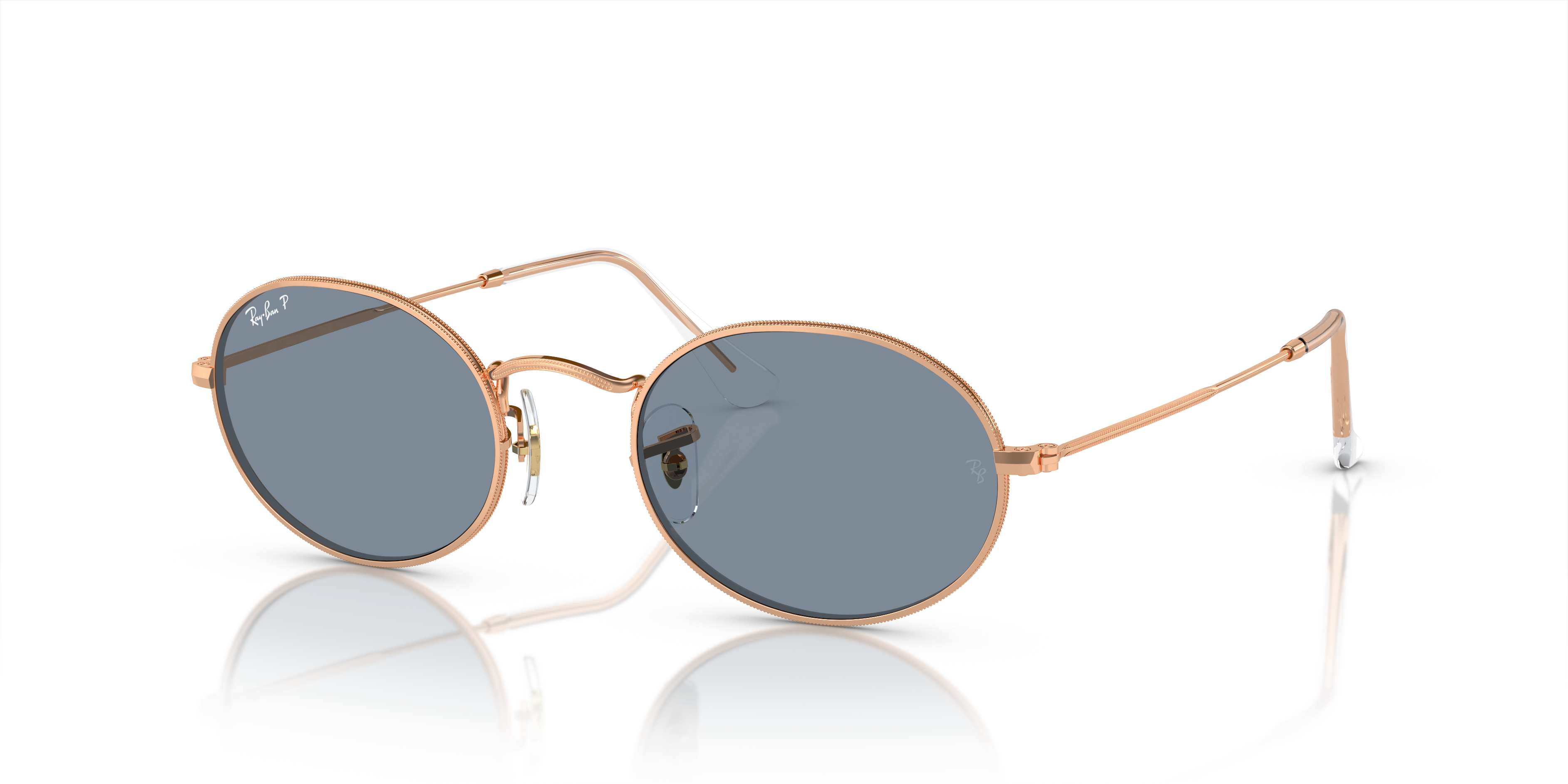 Oval Metal Sunglasses in Rose Gold and Blue - RB3547 | Ray-Ban® US